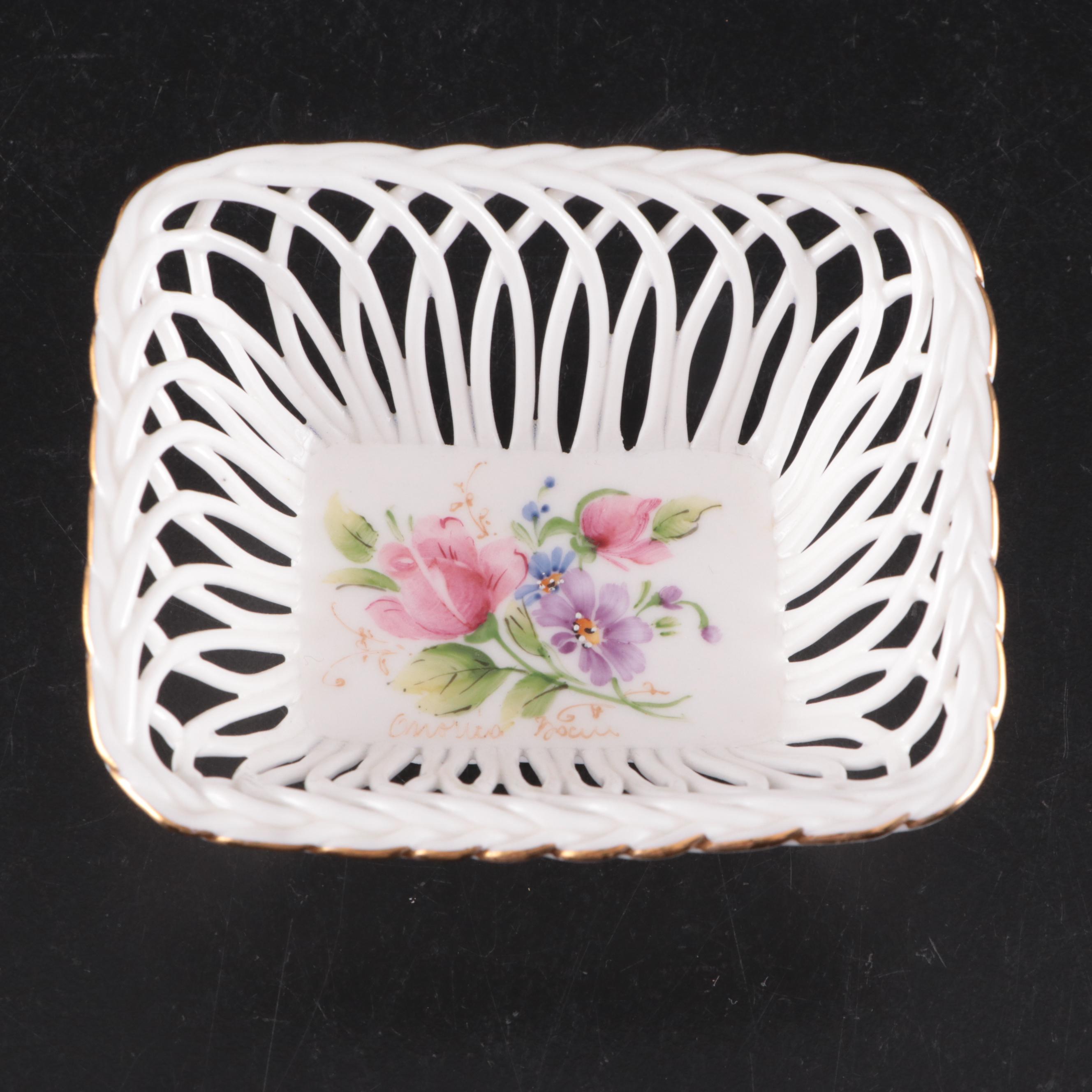 Belleek Porcelain Basket and Vase with Ramex Bone China Dish | EBTH