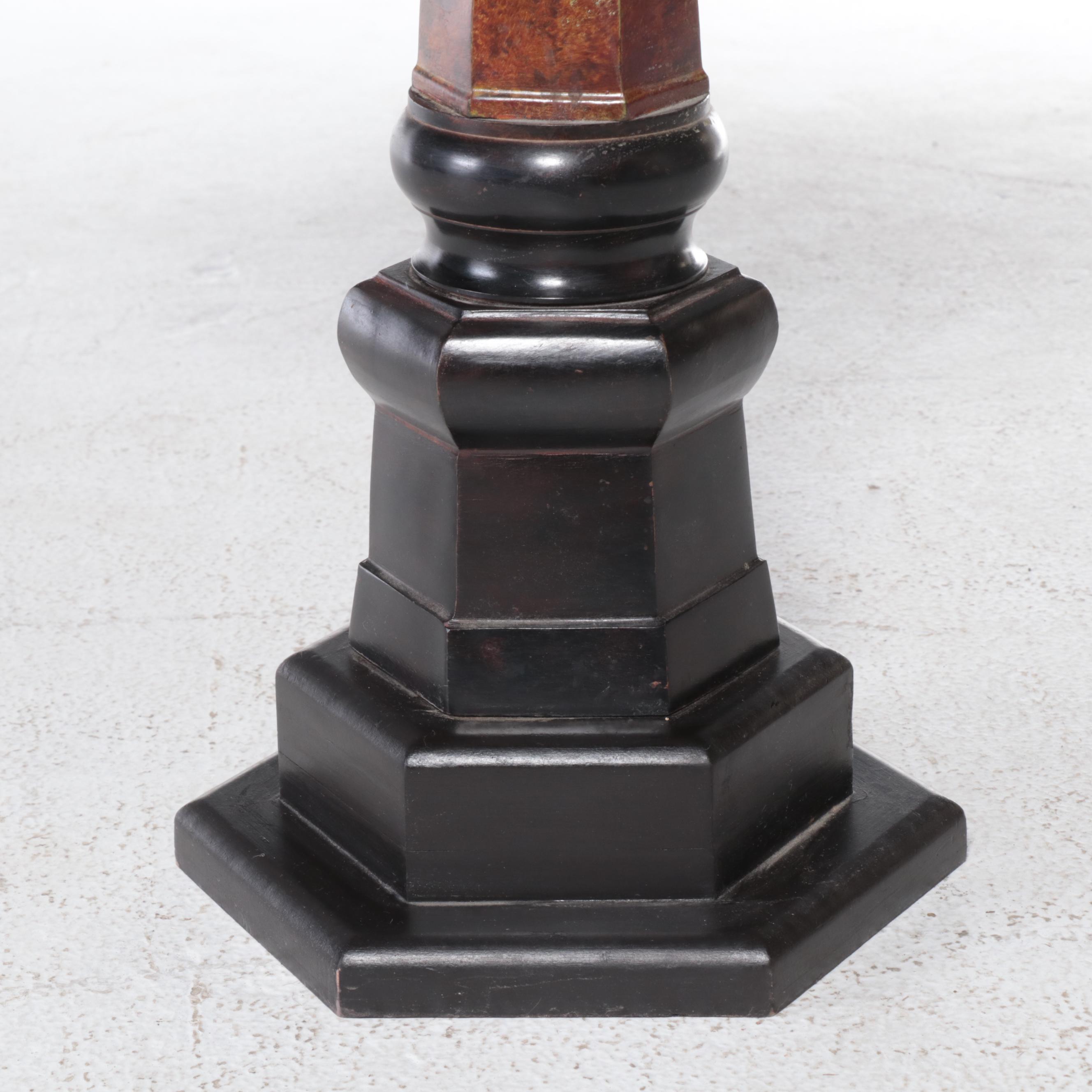 The Bombay Company Bone Inlay Pedestal Accent Table | EBTH