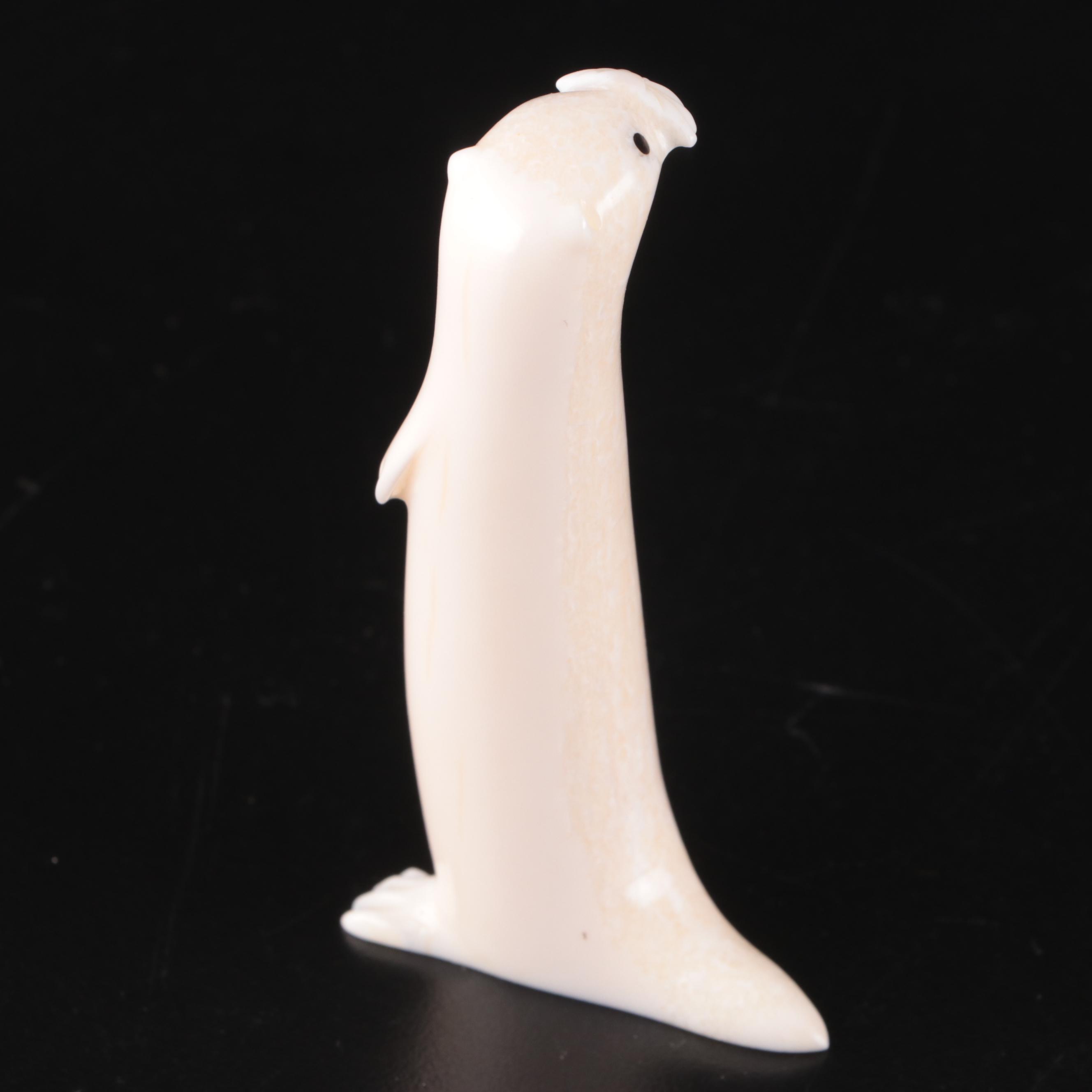 Native Alaskan Hand-Carved Walrus Ivory Weasel, Swan and Whale ...