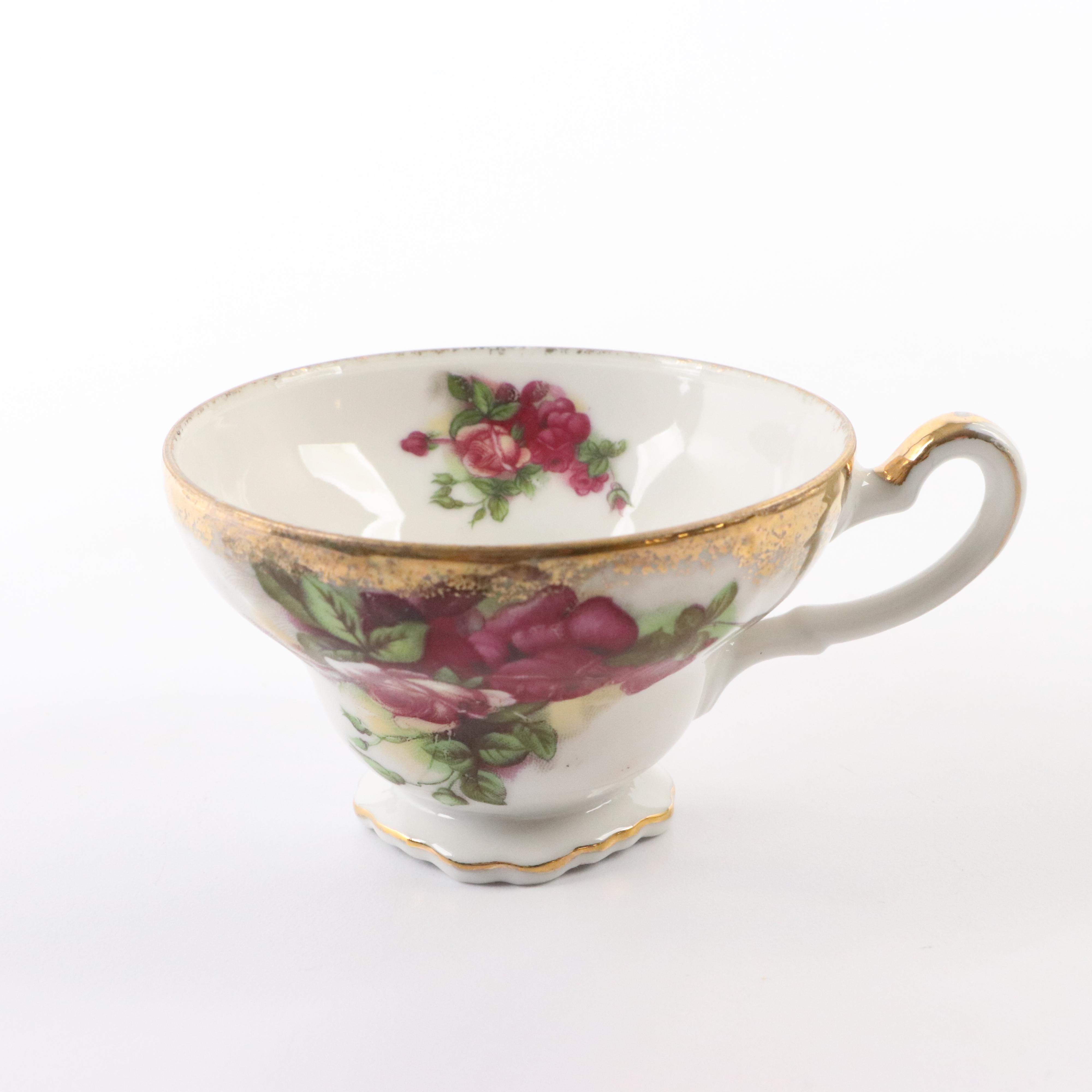 Royal Sealy Shell-Shaped Snack Plate Set with Rose Motif | EBTH