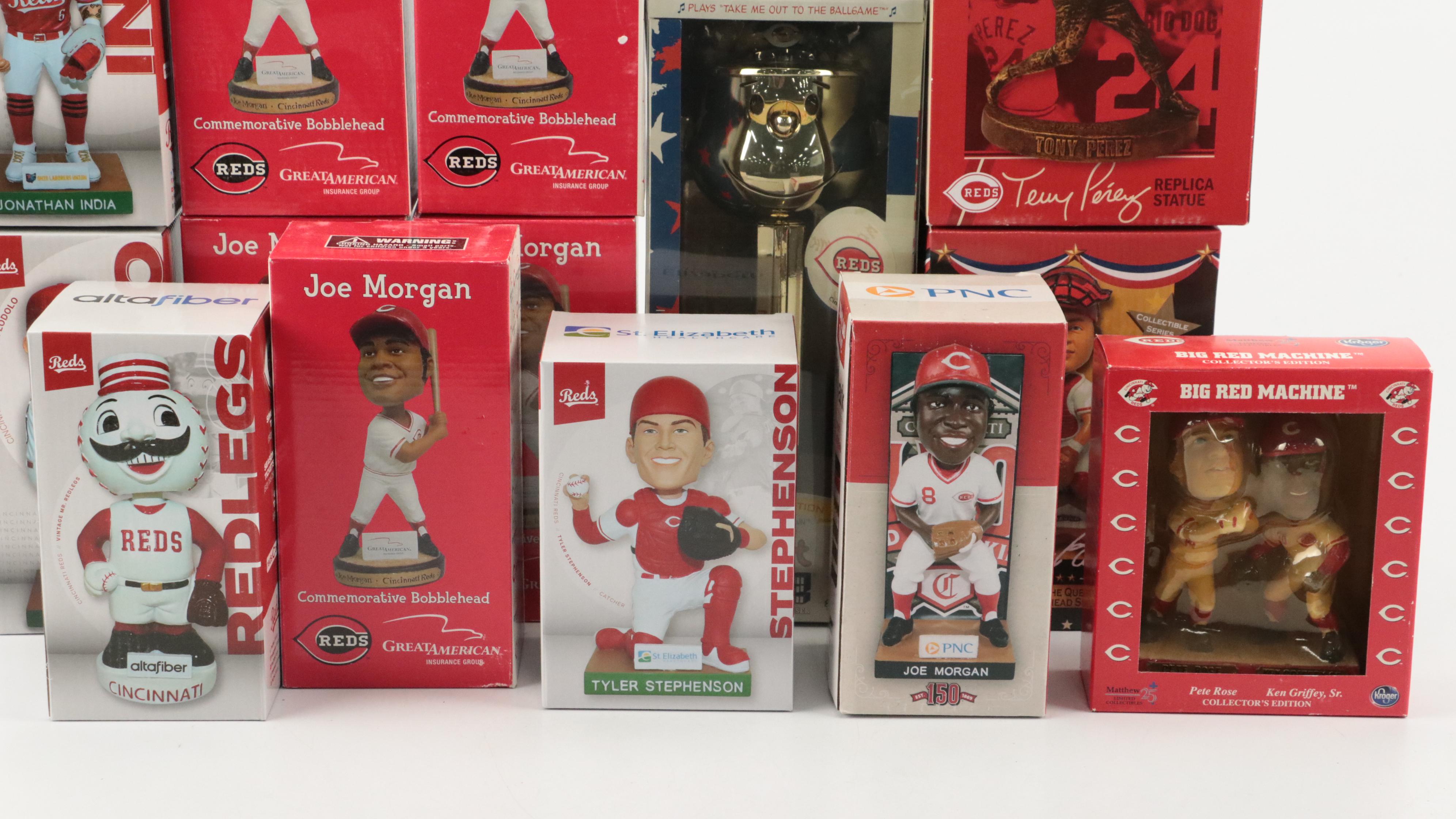 Cincinnati Reds Bobbleheads with Beer Steins, Pez Dispenser, and More ...