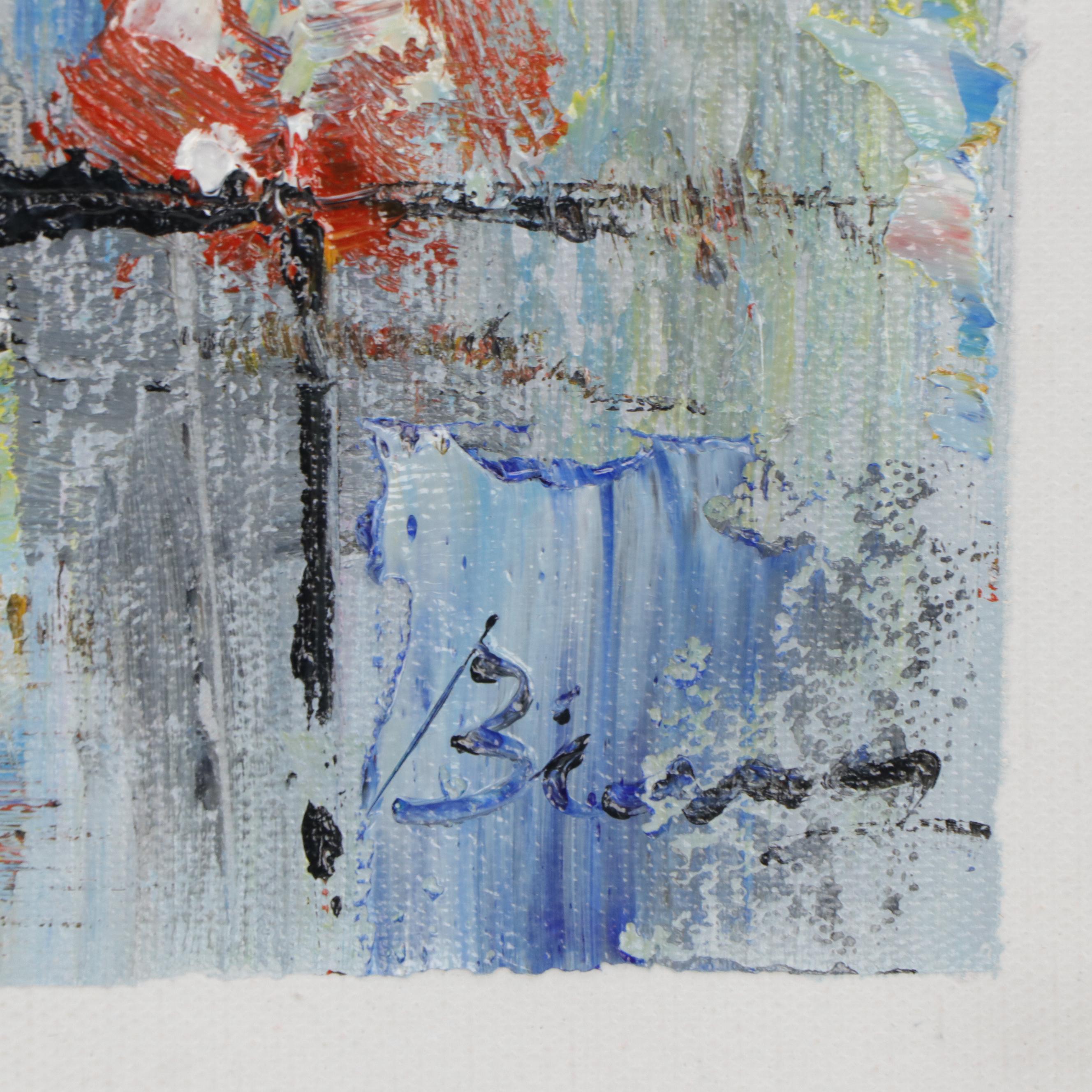 Bing Abstract Oil Painting of Cafe Scene, 21st Century | Everything But ...