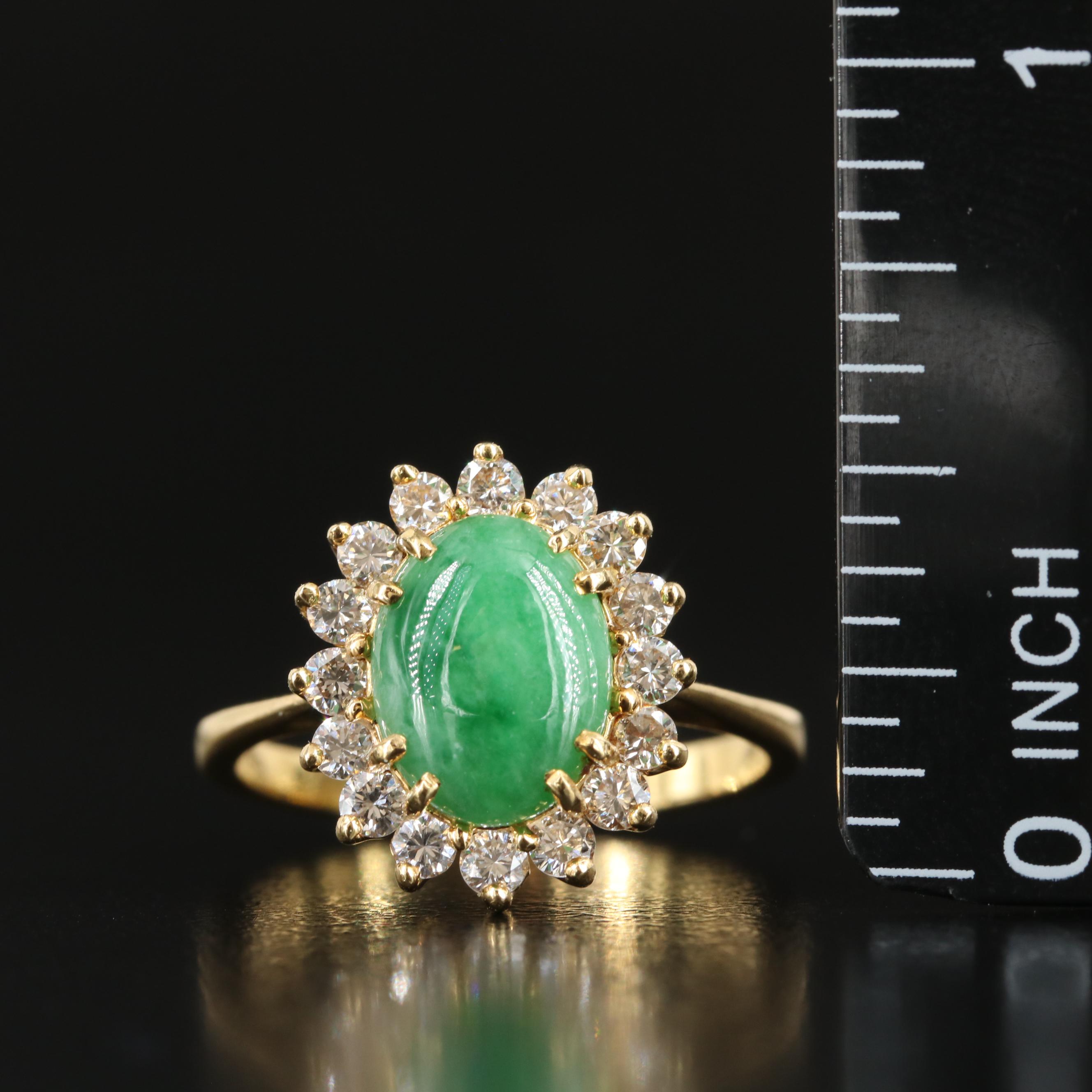 18K Jadeite and Diamond Ring | EBTH