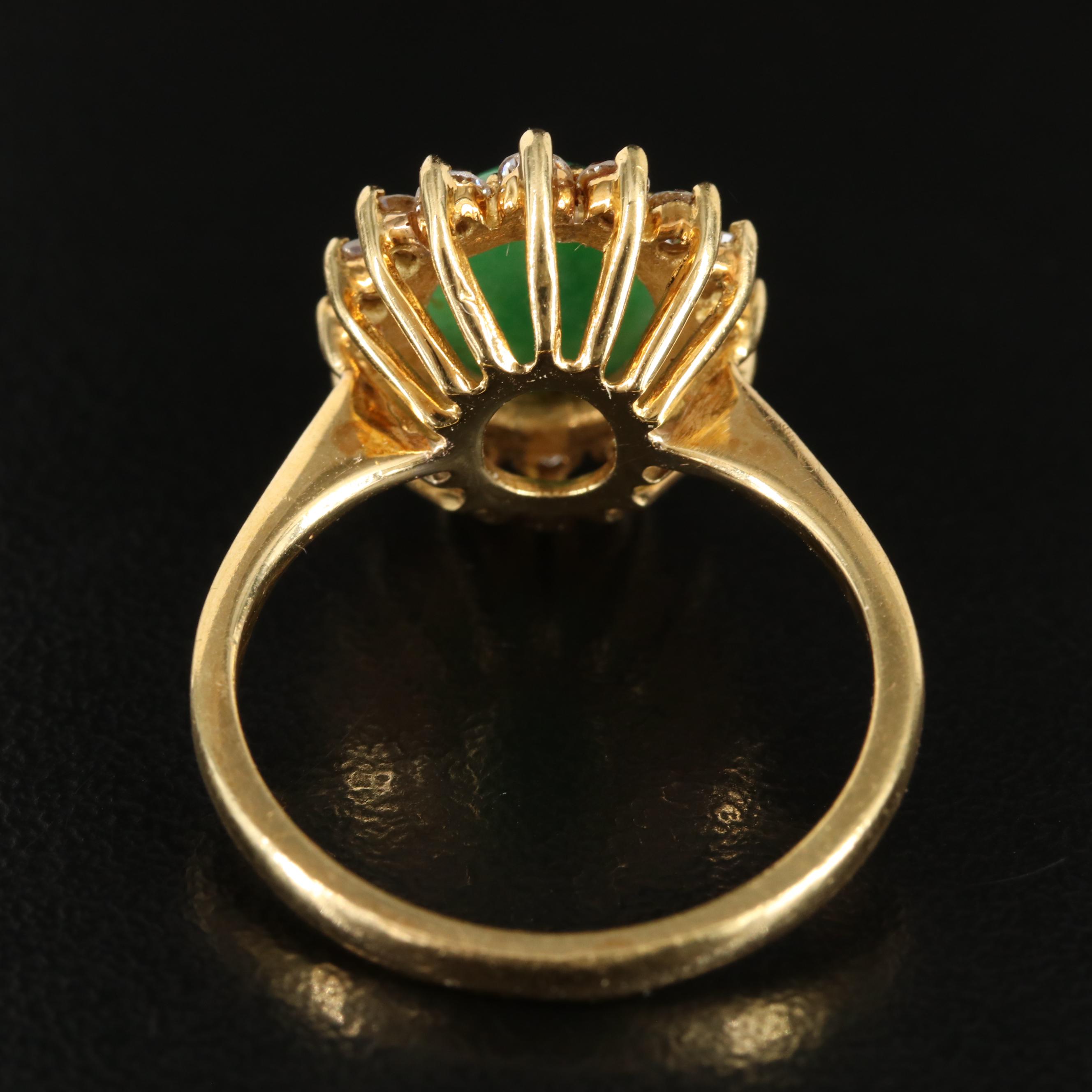 18K Jadeite and Diamond Ring | EBTH