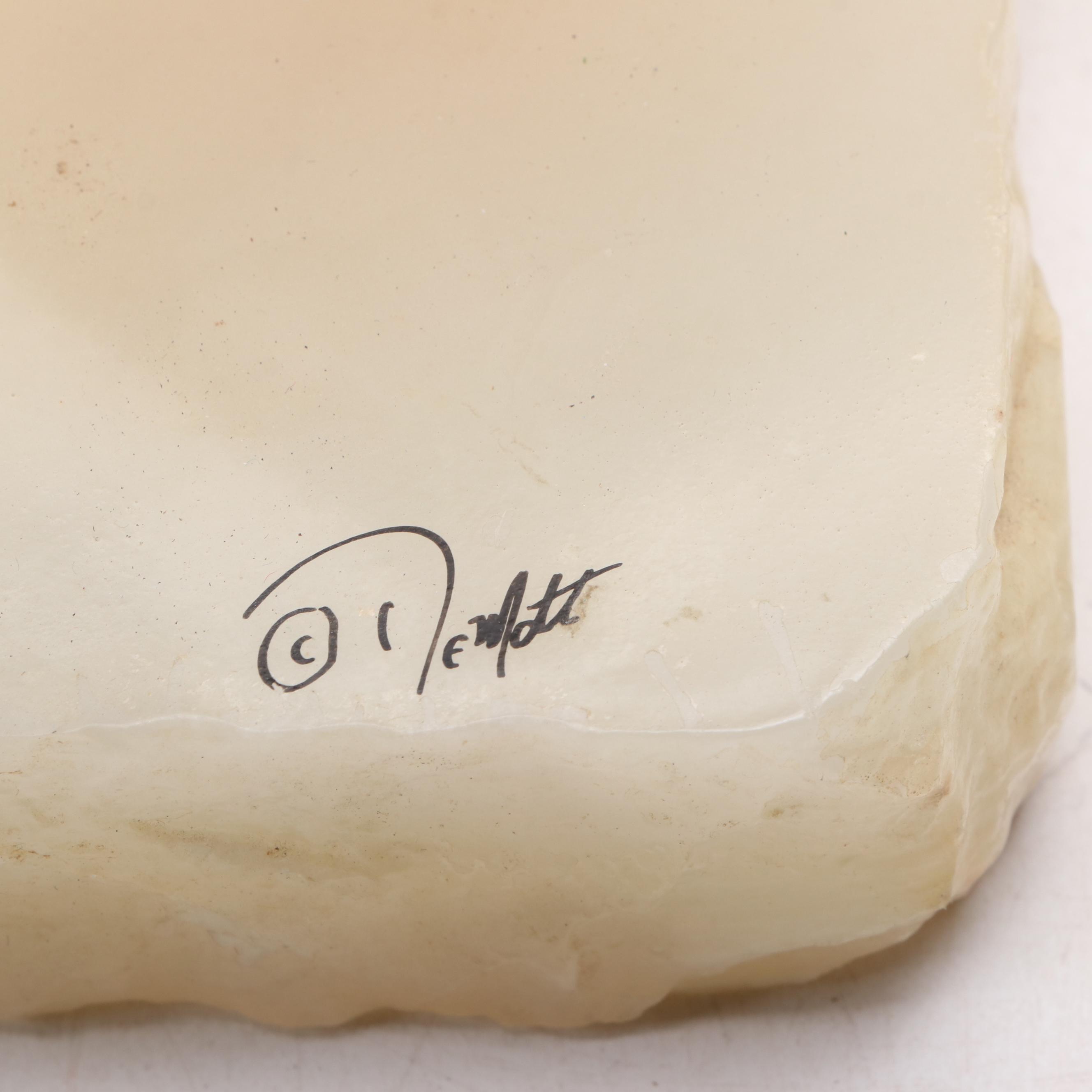 John DeMott Mid Century Modern Style Mixed Metal and Stone Boat ...