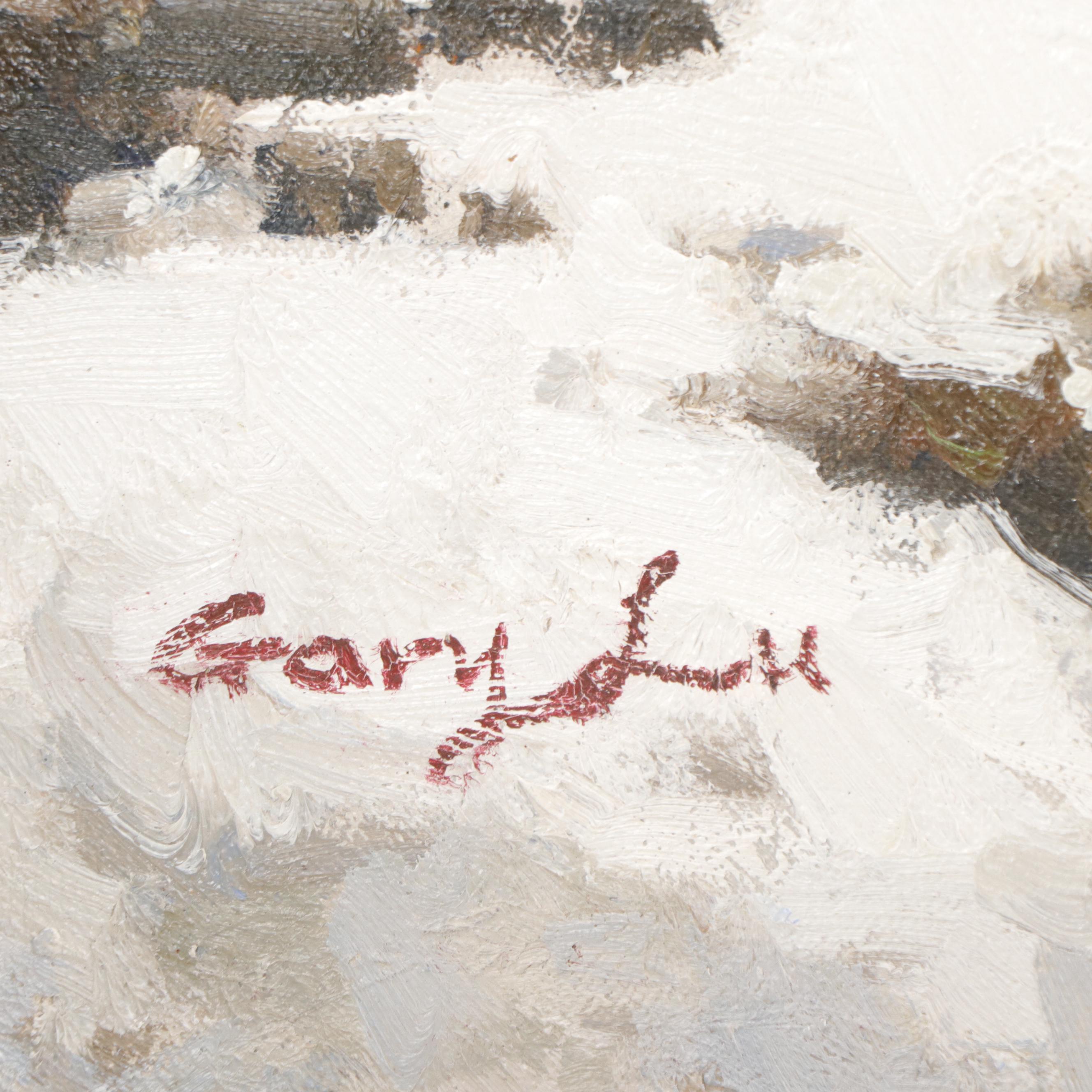 Gary Lu Coastal Landscape Oil Painting After Thomas Kinkade "Block ...