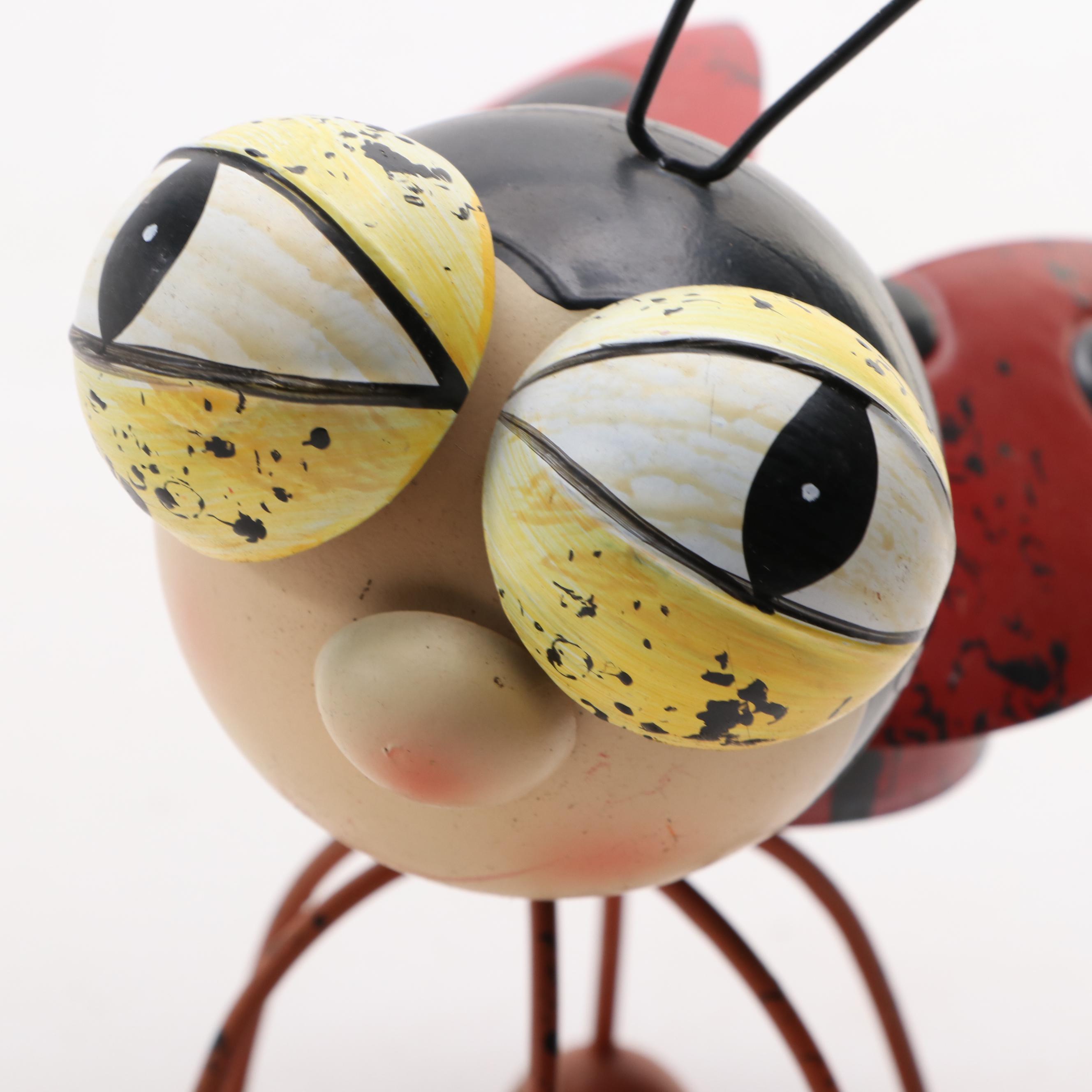 Praying Mantis, Bee and Lady Bug Bobble Head Outdoor Figurines | EBTH