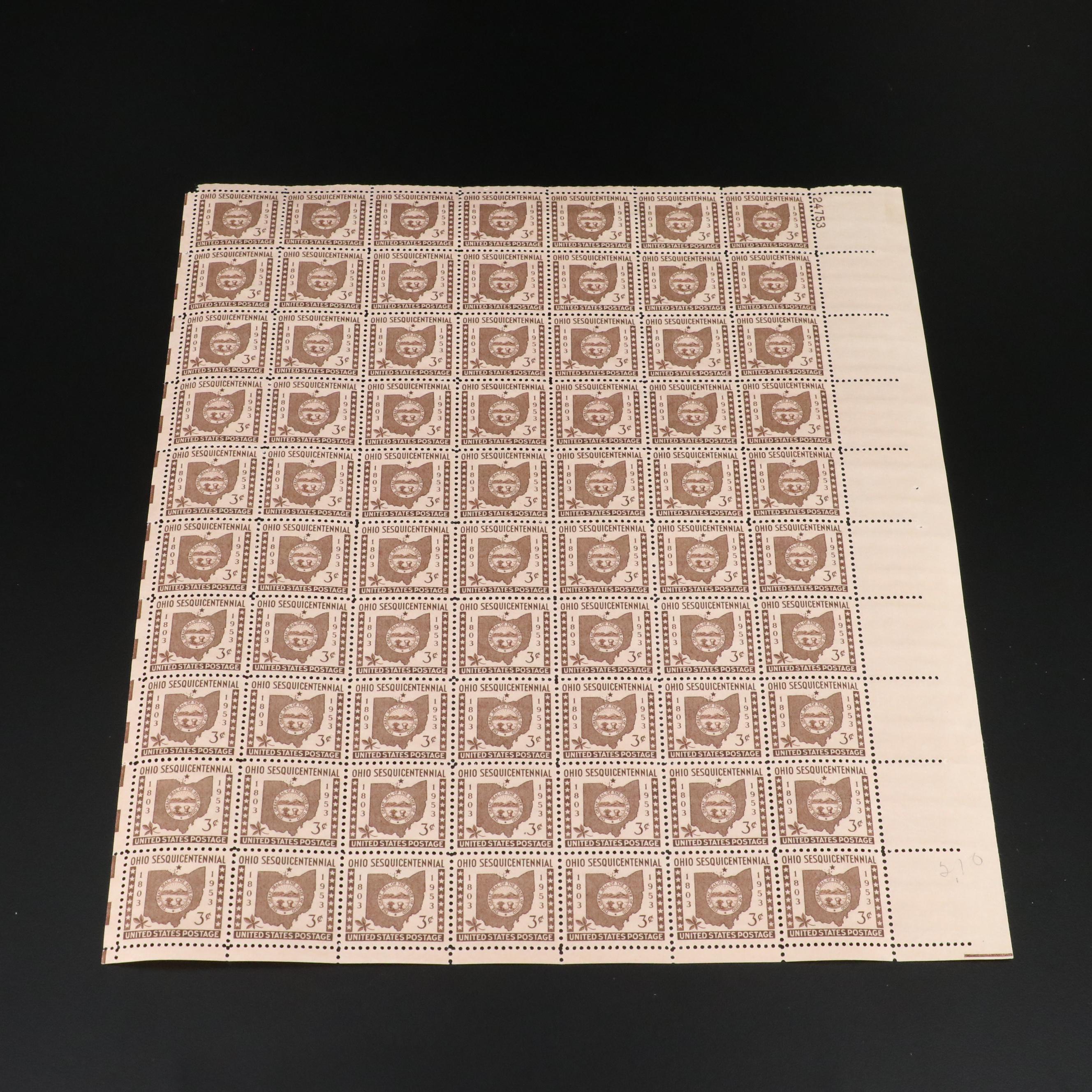 Seventy-Four Mint Condition U.S. 3-Cent Postage Stamp Sheets | EBTH