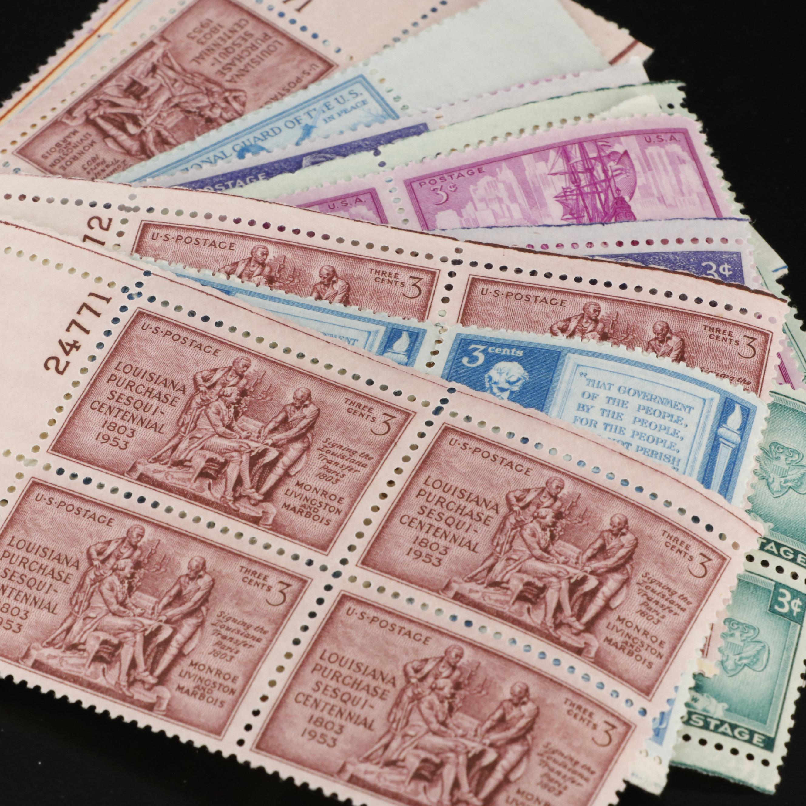 1,225 U.S. Postage Stamp Plate Blocks, 1940s-1950s | EBTH