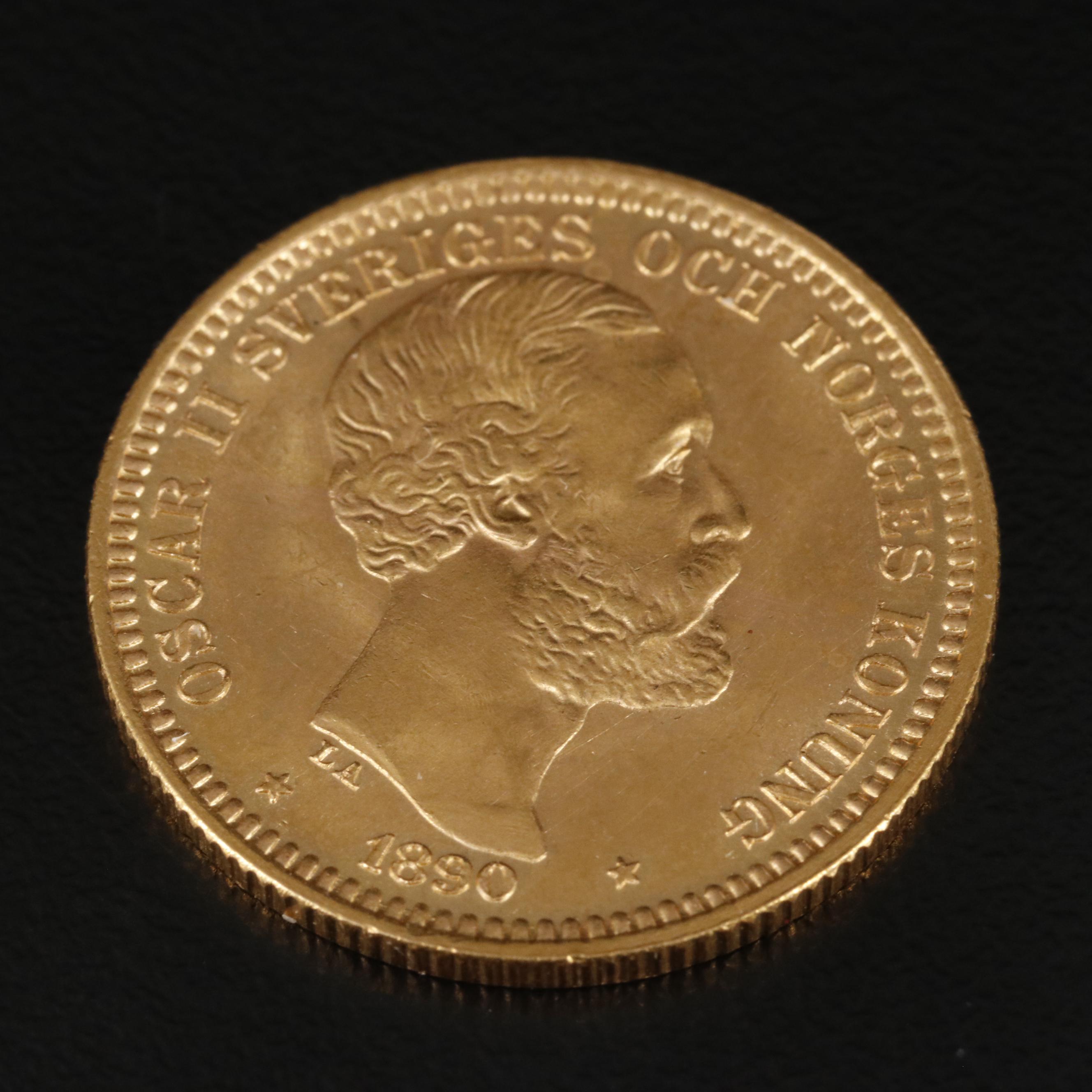 1890 EB Sweden Twenty Kronor Gold Coin | EBTH