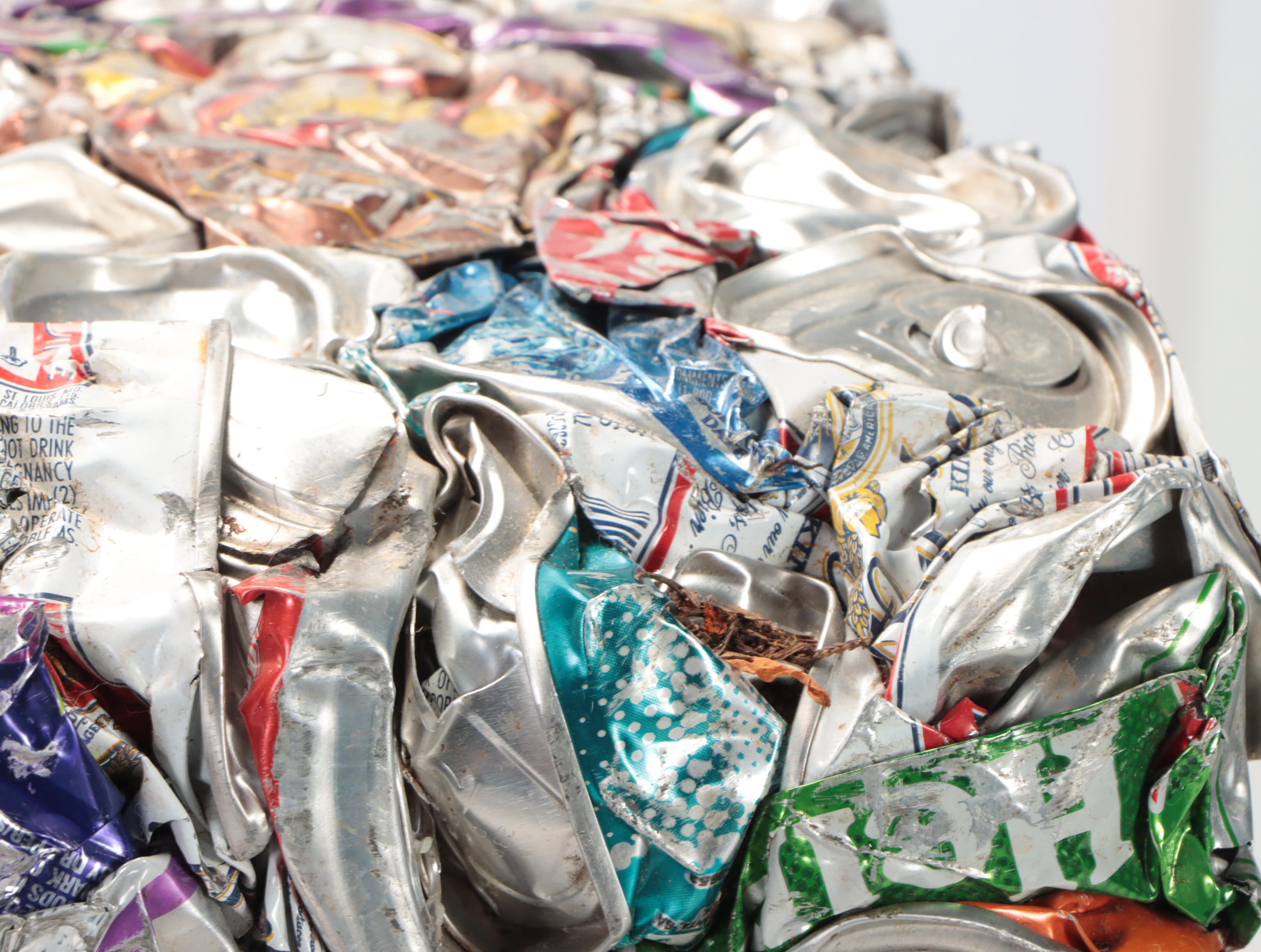 Adjustable Compacted Aluminum Can Cube Coffee Table | EBTH