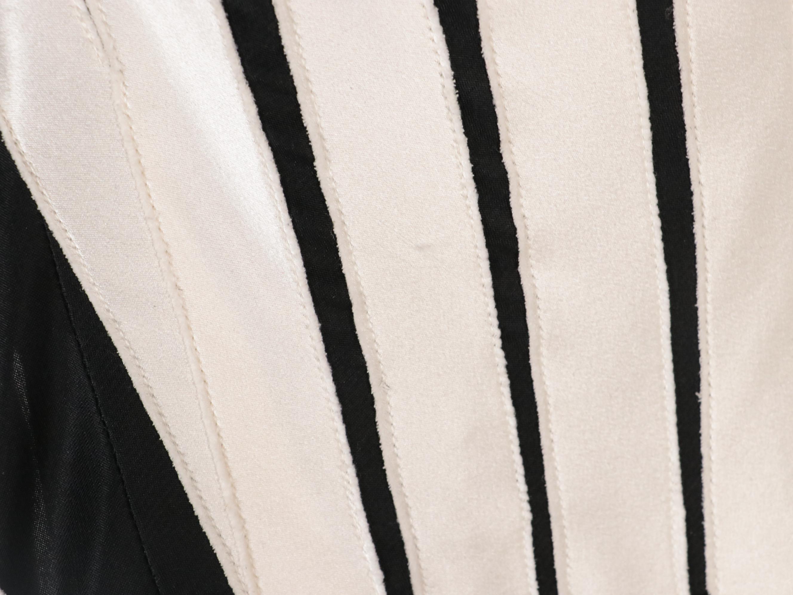 The Danes Black Silk Layered/Draped Evening Gown with Contrast Striping ...