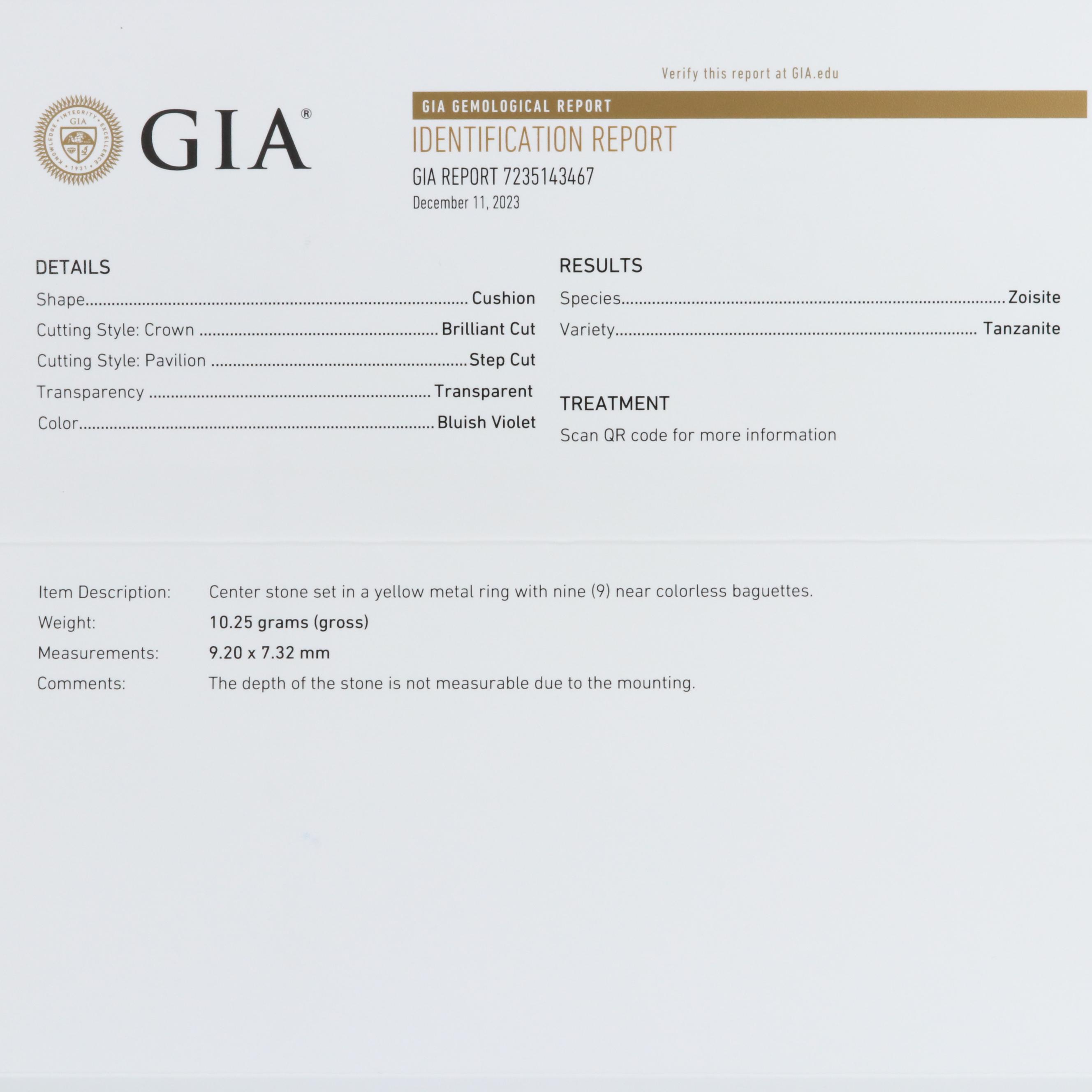 14K Tanzanite and Diamond Ring with GIA Report | EBTH