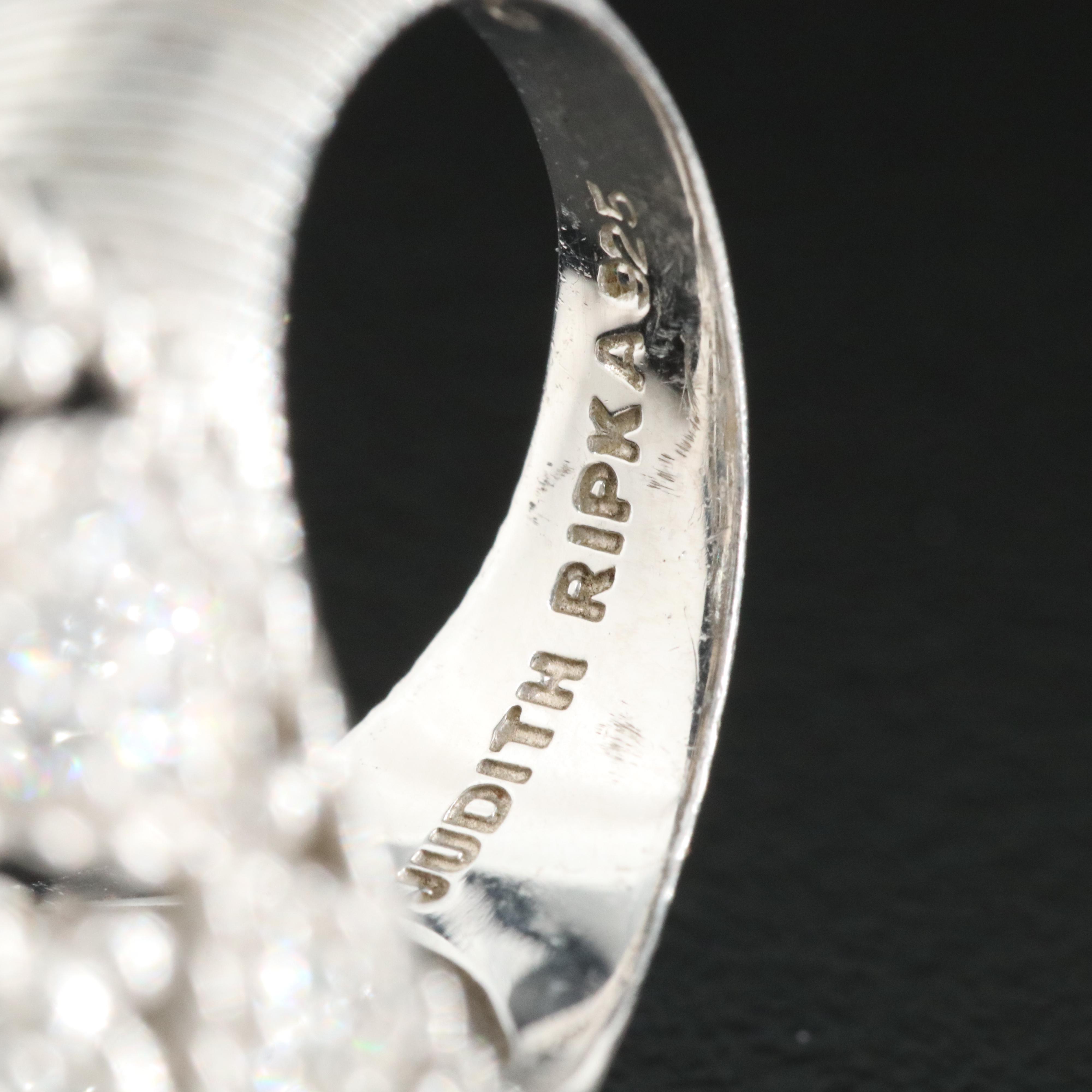 Judith Ripka Sterling Quartz Mother of Pearl Doublet and CZ Ring | EBTH