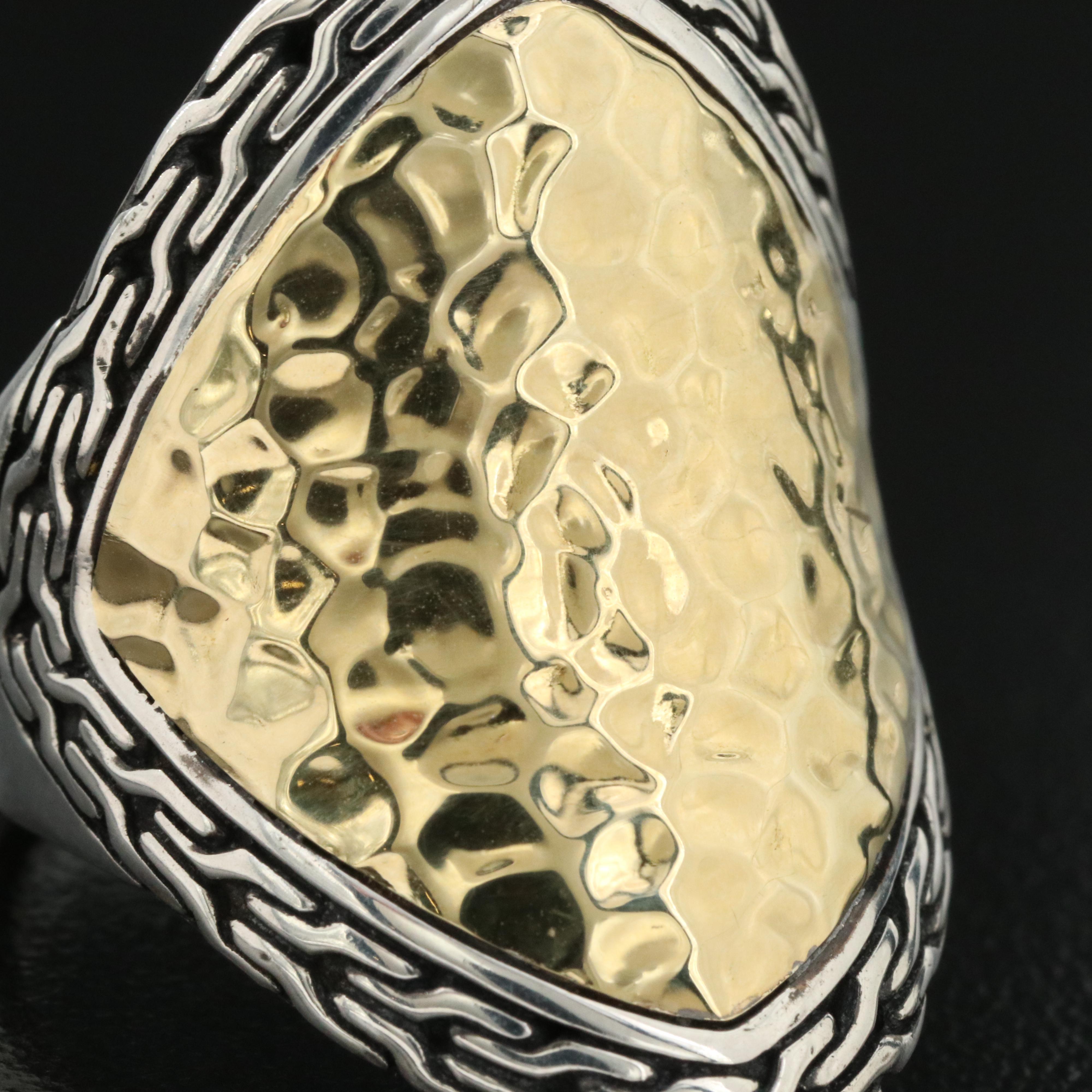 John Hardy 'Palu' Sterling Hammered Saddle Ring | EBTH