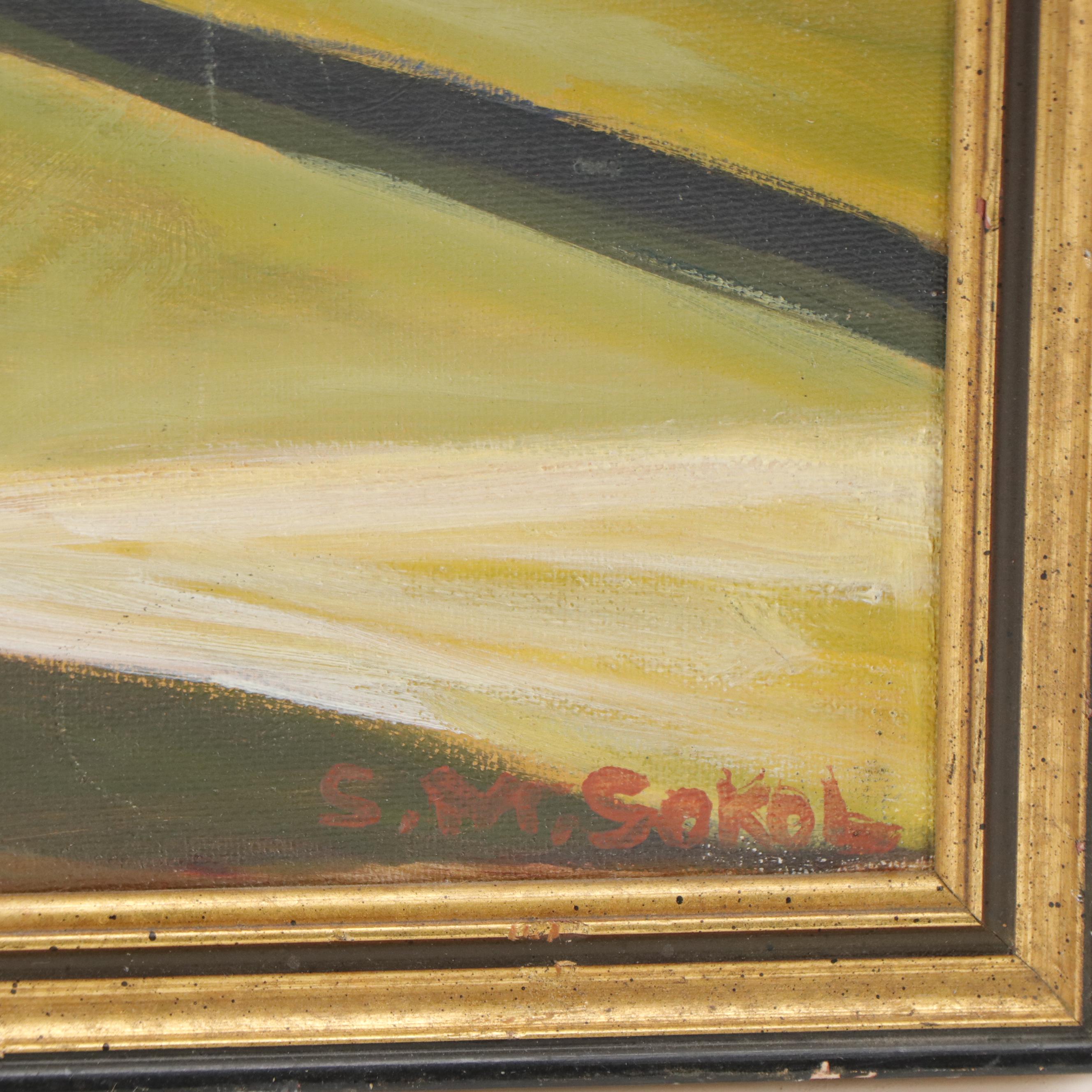 S.M. Sokol Landscape Oil Painting, Late 20th Century | EBTH