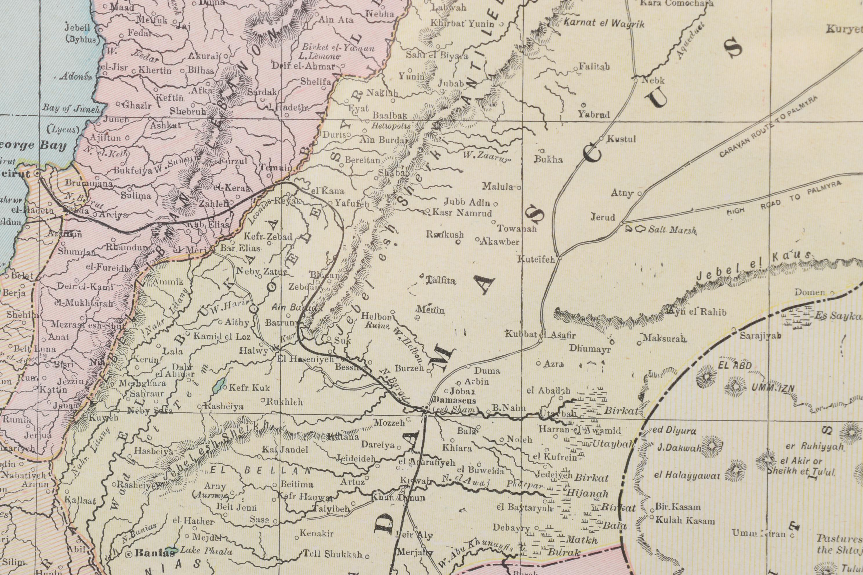 George Cram Color Map "Palestine", circa 1900 | EBTH