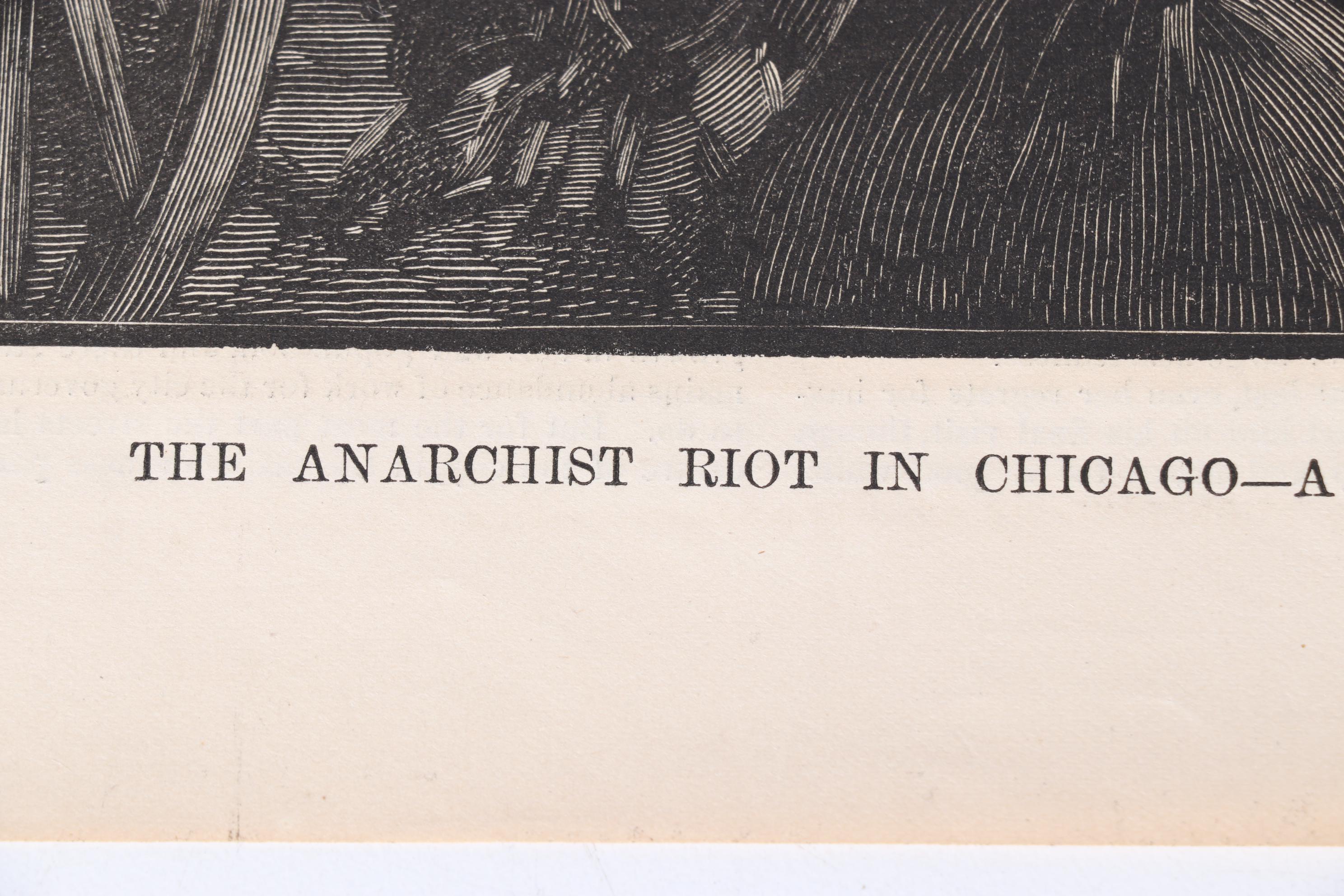 Harper's Weekly Two-Page Woodcut Print "The Anarchist Riot in Chicago ...