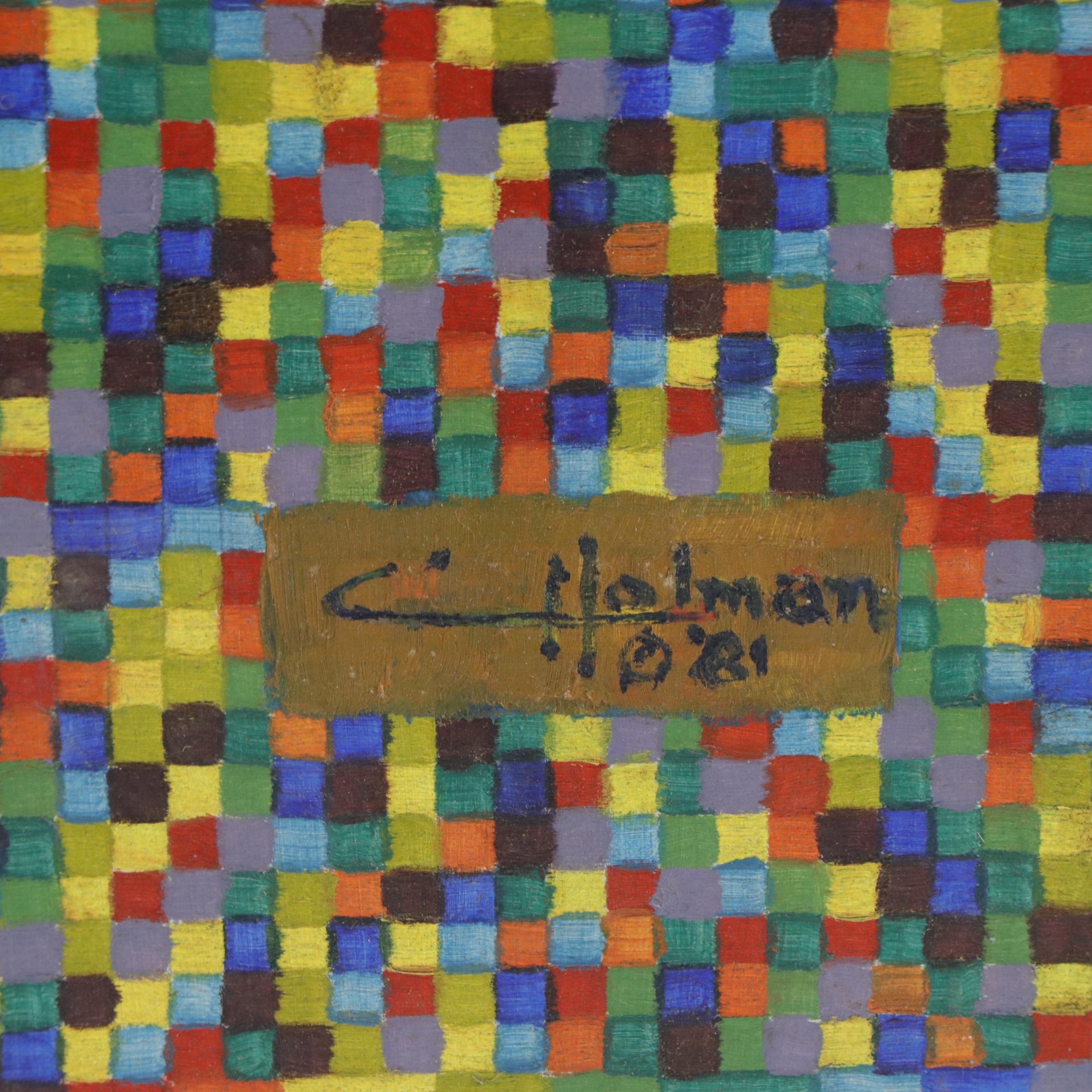 Charles Holman Op Art Ink Painting, 1981 | Everything But The House