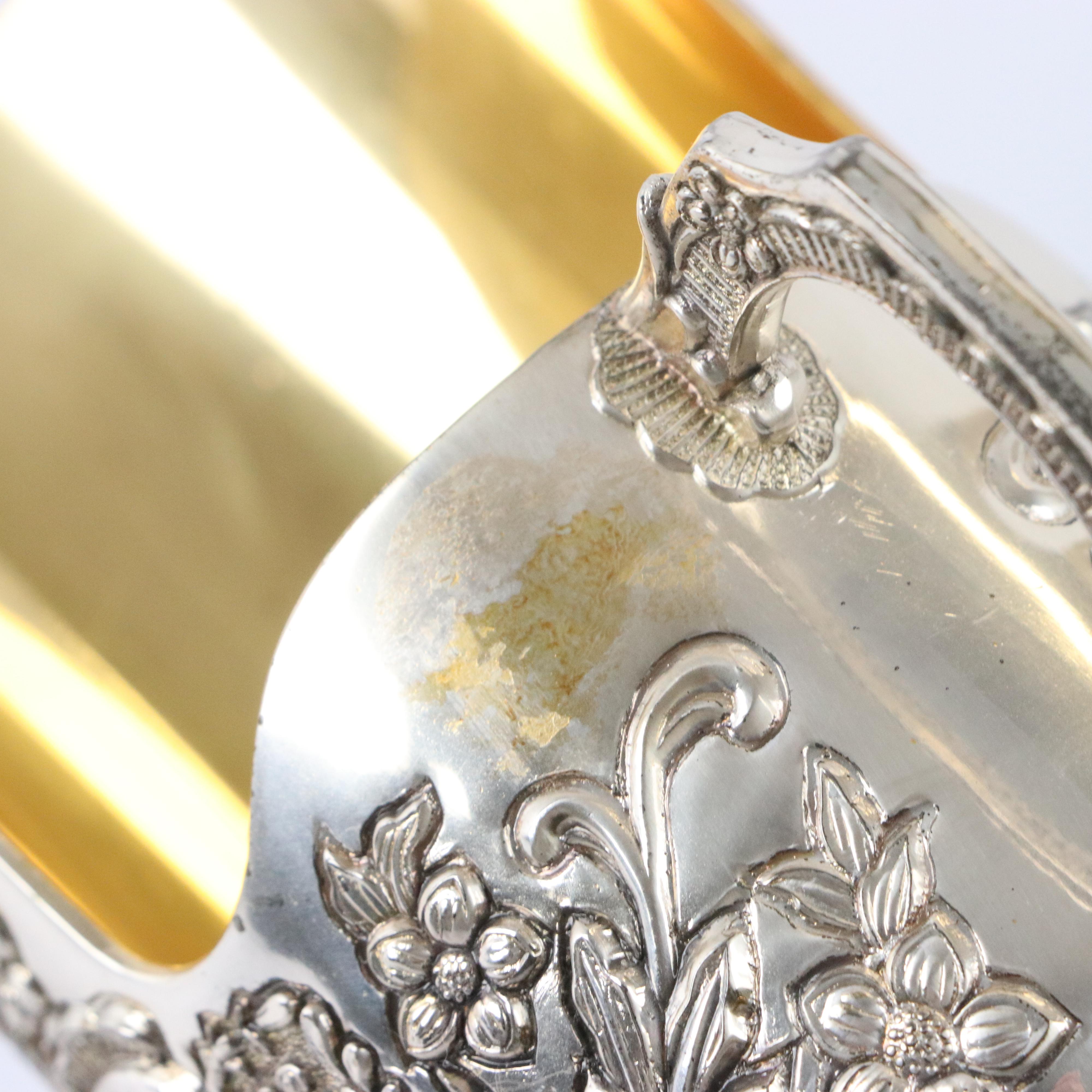 Gerity "Georgian" Silver Plate Punch Bowl Ladle and F.B. Rogers Sugar ...