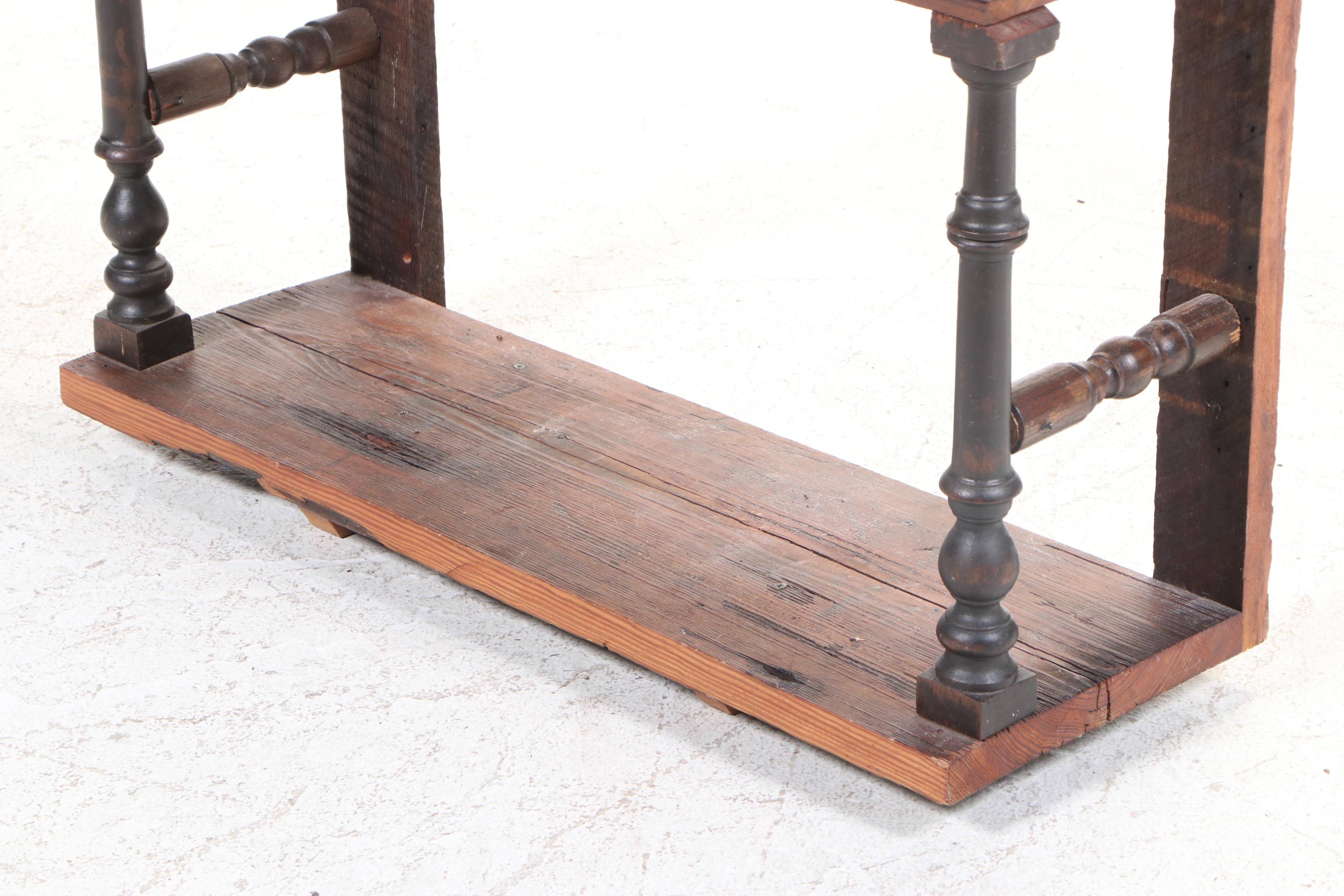 Rustic Reclaimed Wood Three-Tier Shelving Unit | EBTH