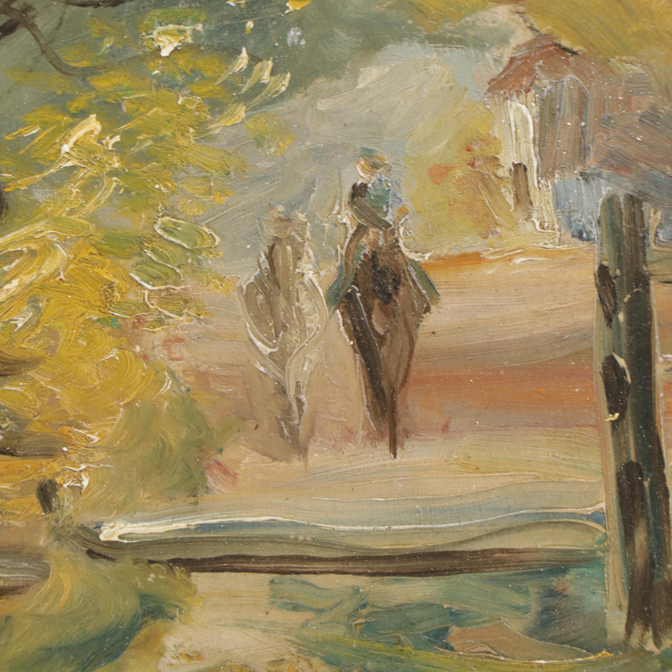 Alfred Bryan Wall Landscape Oil Painting, Early 20th Century | EBTH