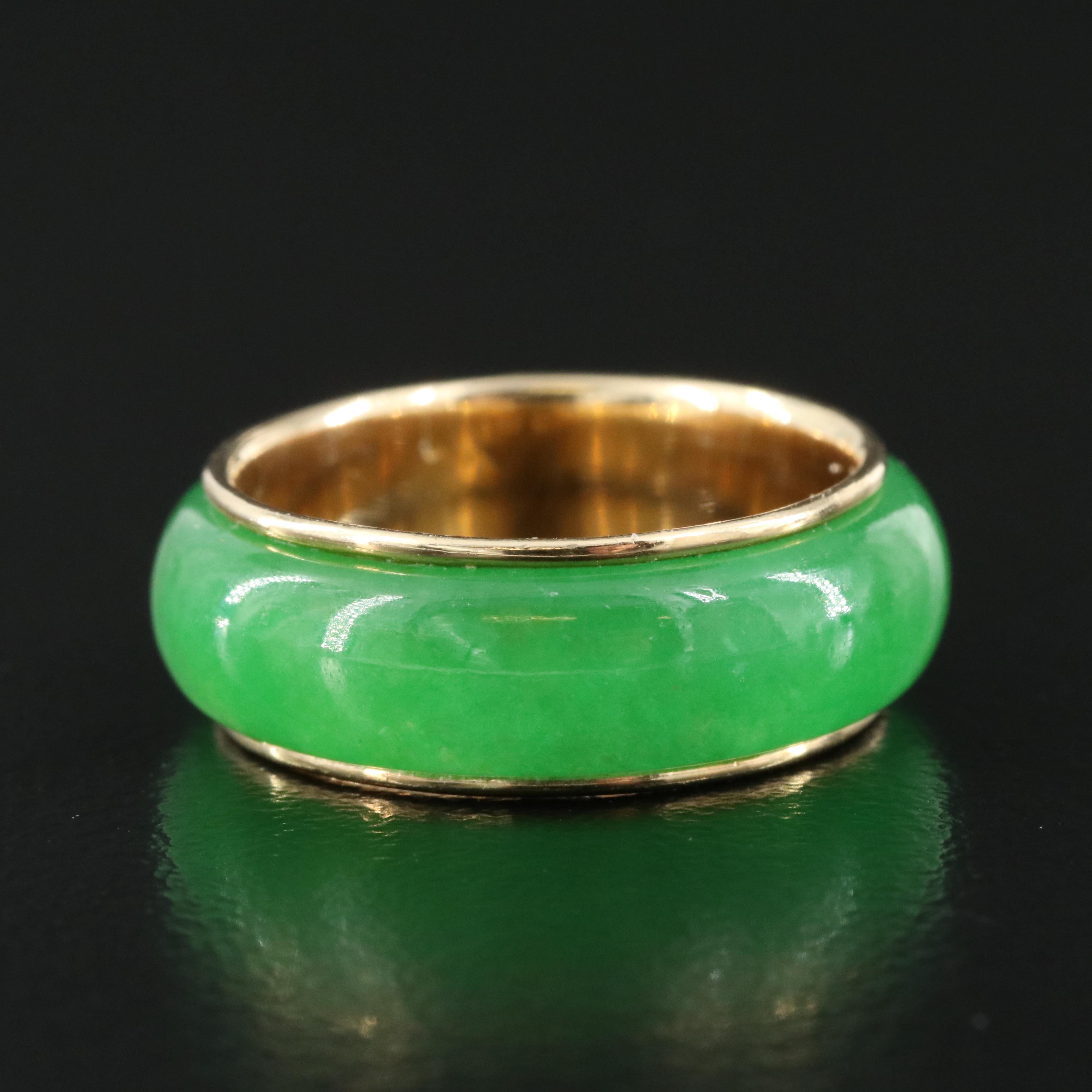 Jadeite Hololith Ring with 14K Insert | EBTH