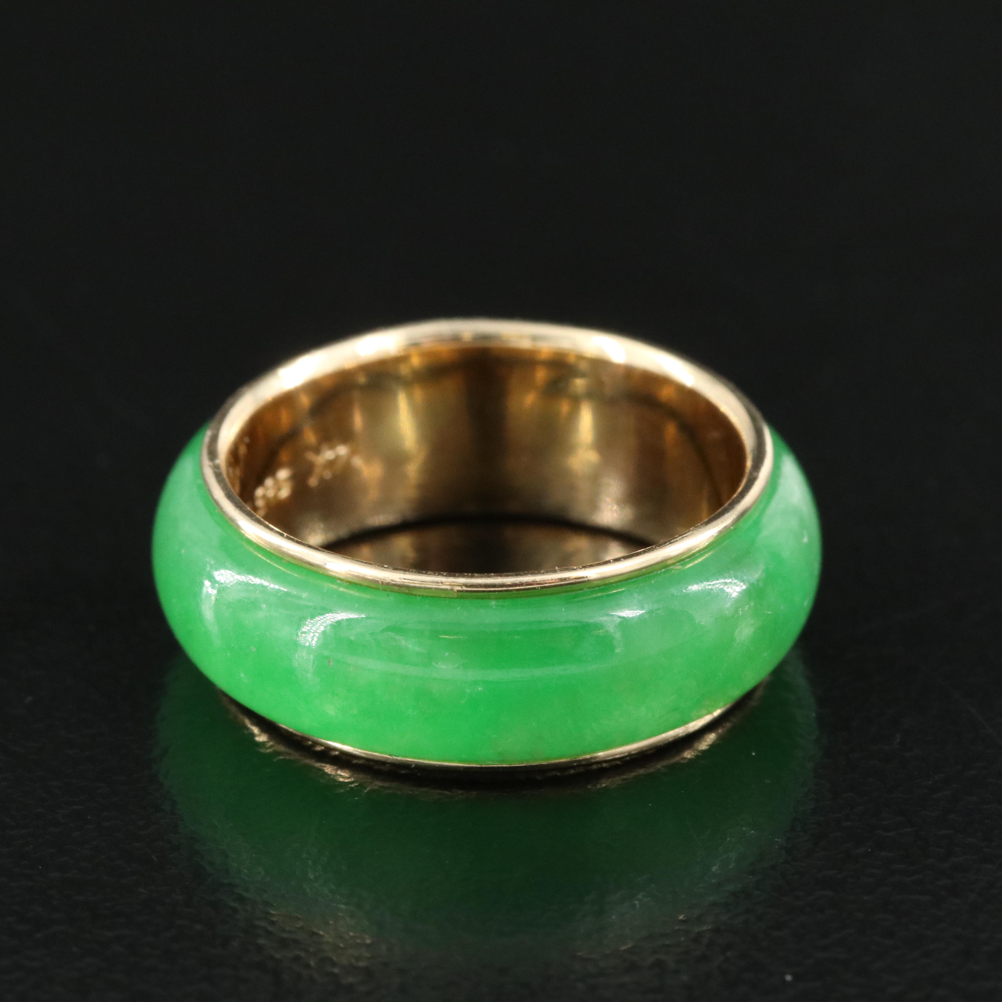 Jadeite Hololith Ring with 14K Insert | EBTH