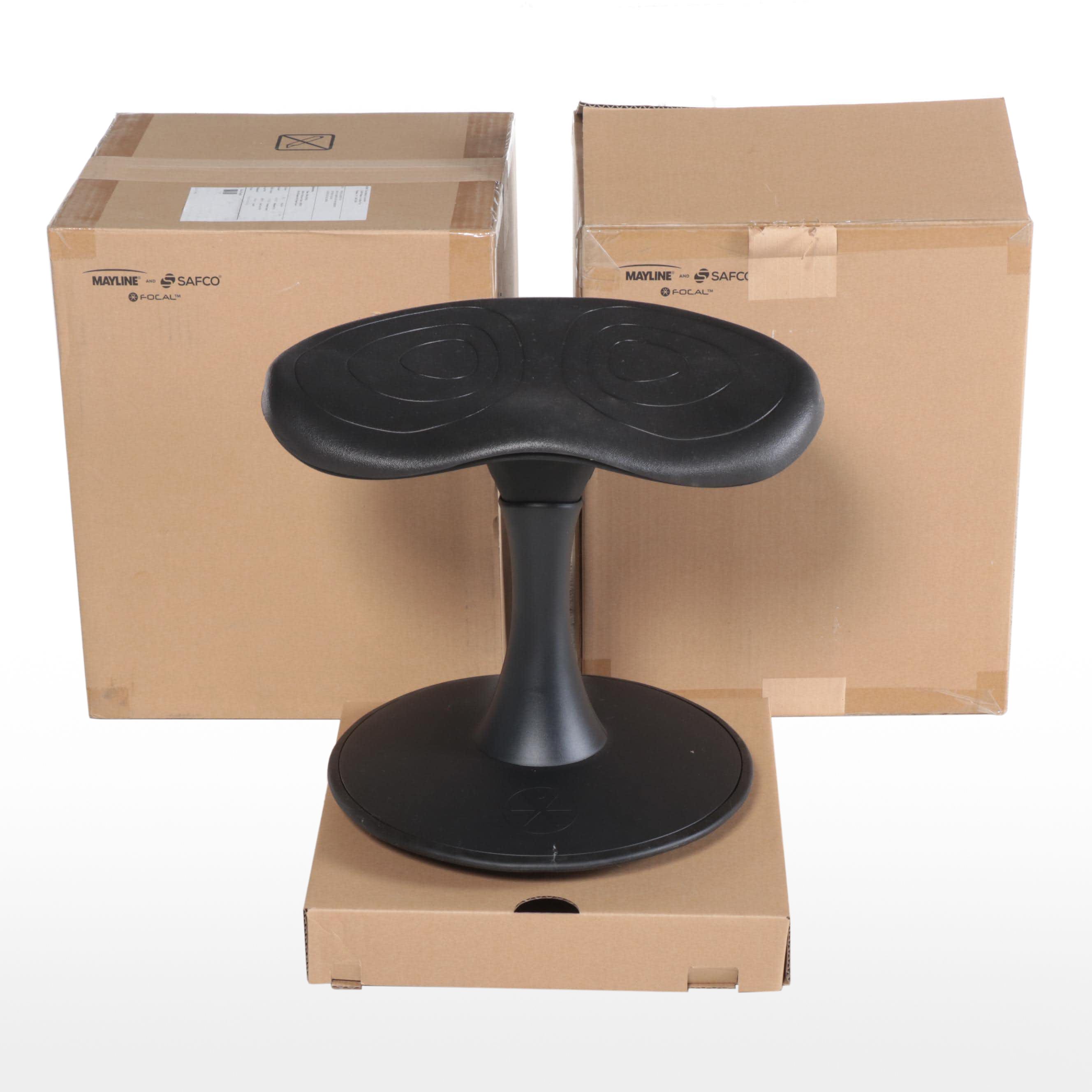 Two Mayline and Safco 14" Focal Fidget Active Seating Stools in Black ...