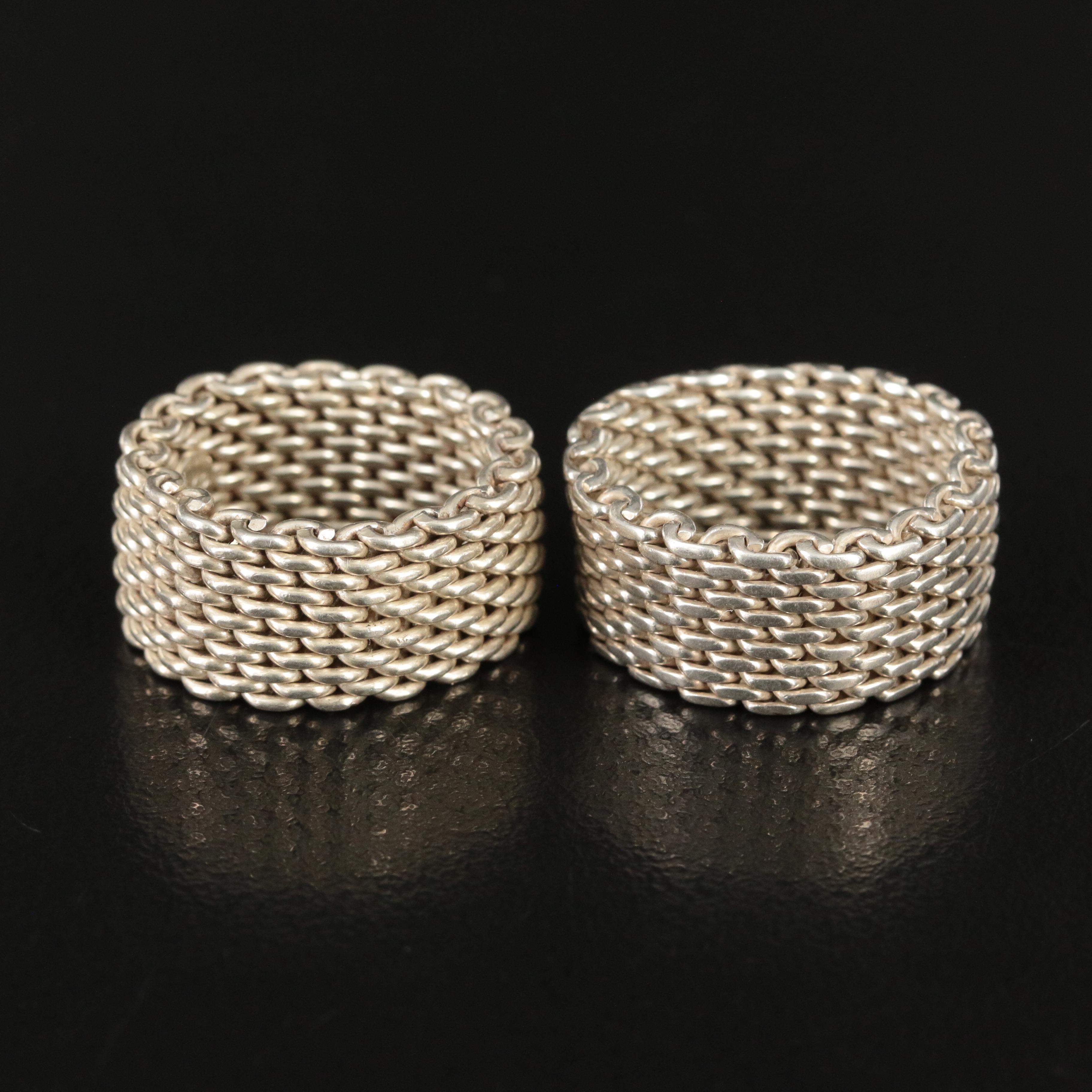 Tiffany & Co. "Somerset" Sterling Mesh Rings | Everything But The House