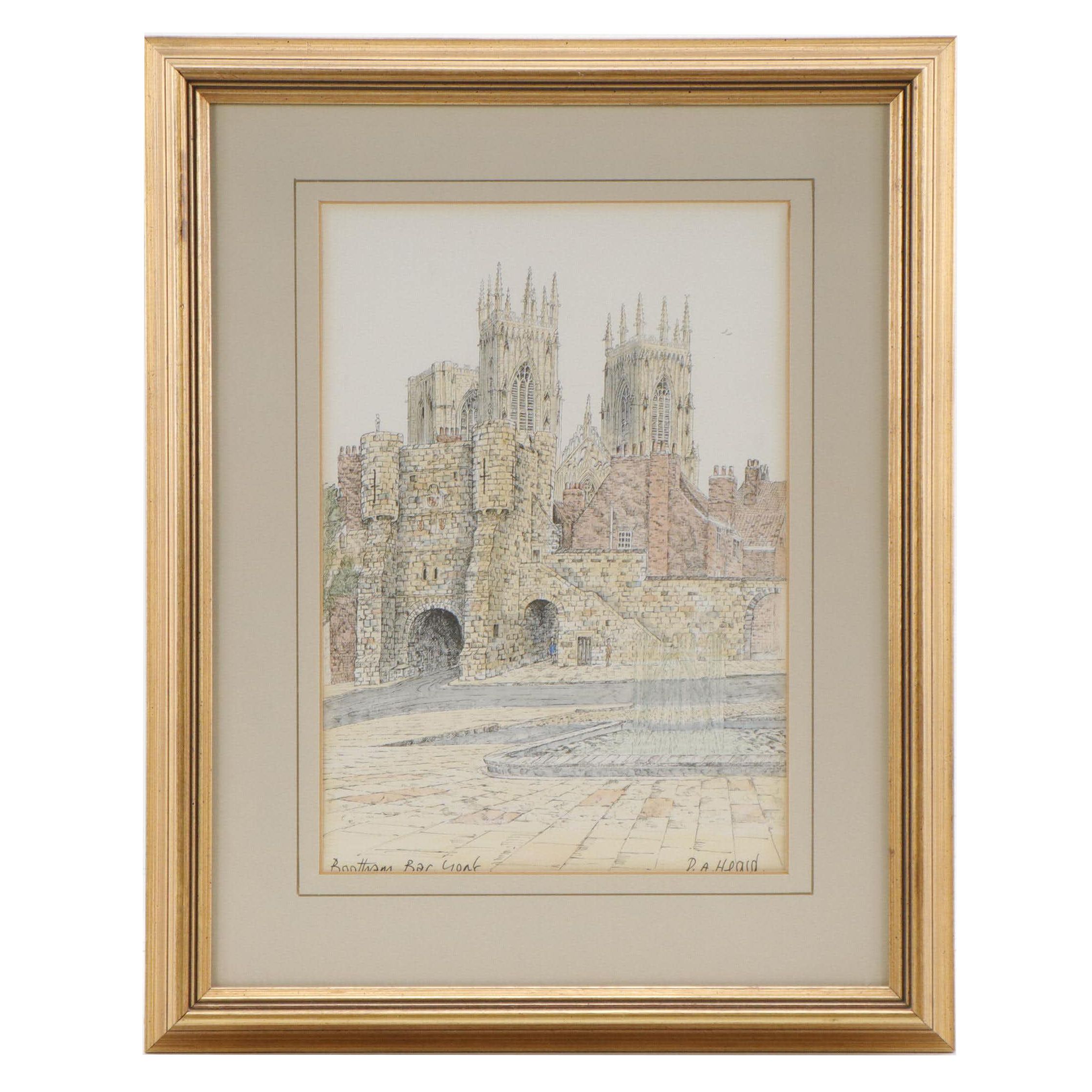 P. A. Head Hand-Colored Lithograph "Bootham Bar, York" | EBTH