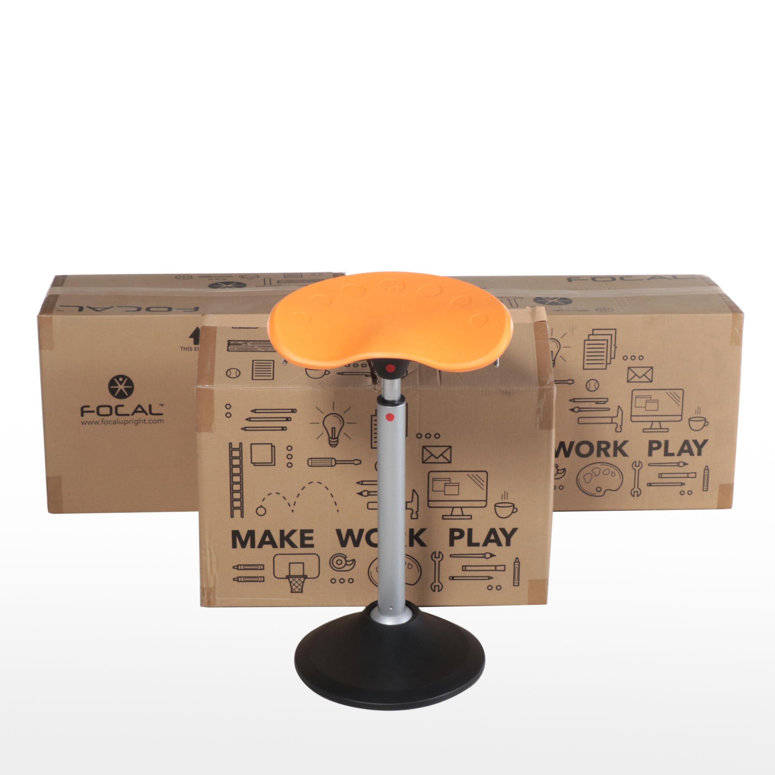 Three Focal Upright Mobis II Citrus Adjustable Height Standing Chairs ...