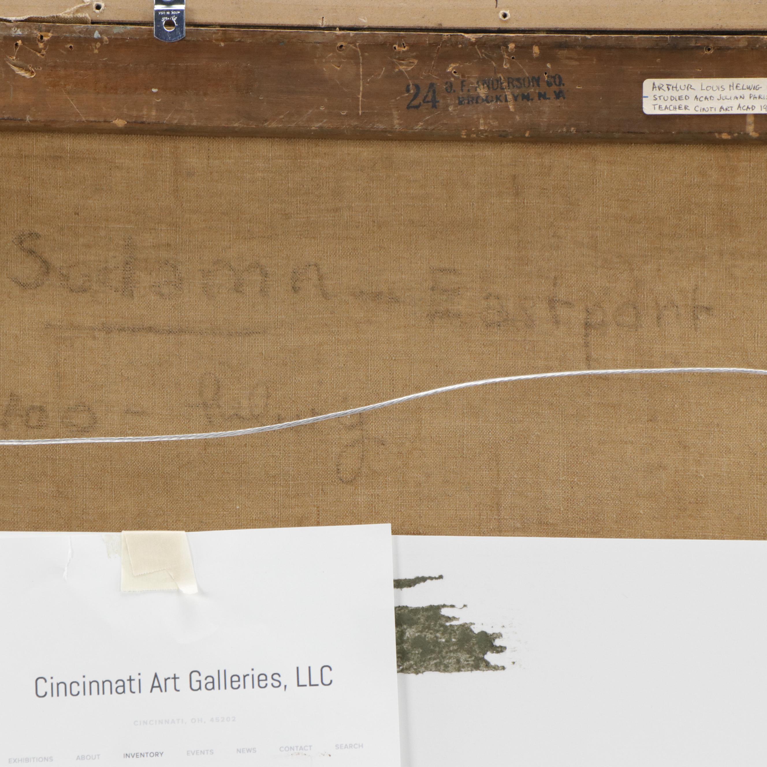 Arthur Helwig Harbor Scene Oil Painting "Day's End" | EBTH