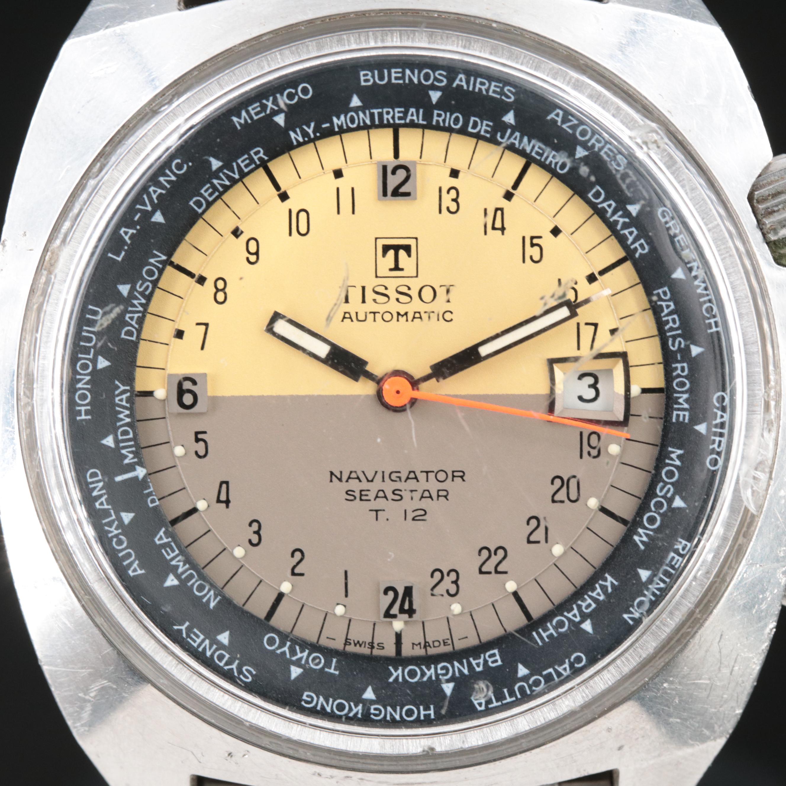 Tissot Navigator World Time Automatic Seastar 12 Wristwatch | EBTH