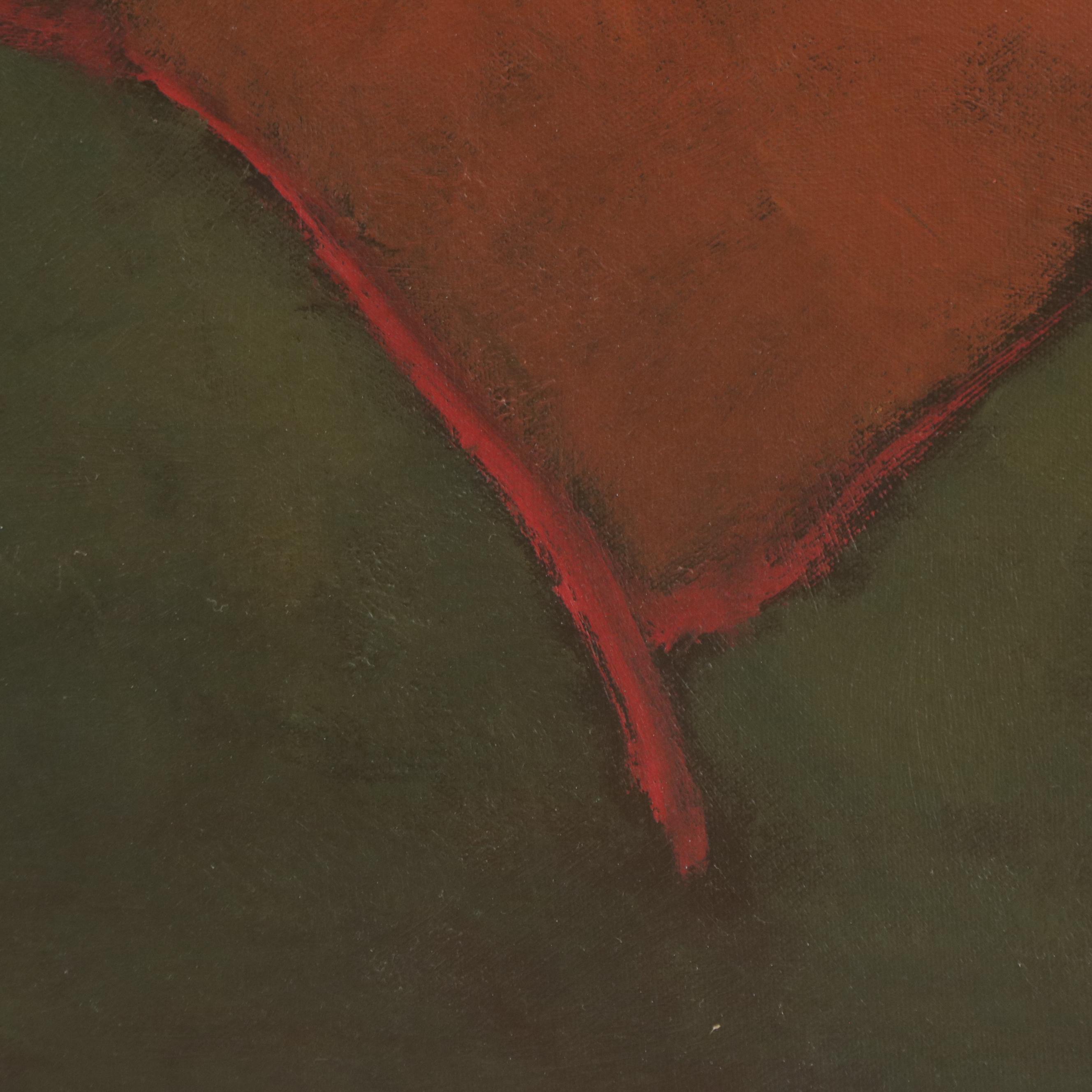 Laurence Mathis Abstract Geometric Oil Painting "Thoreau's Cabin," 2003 ...