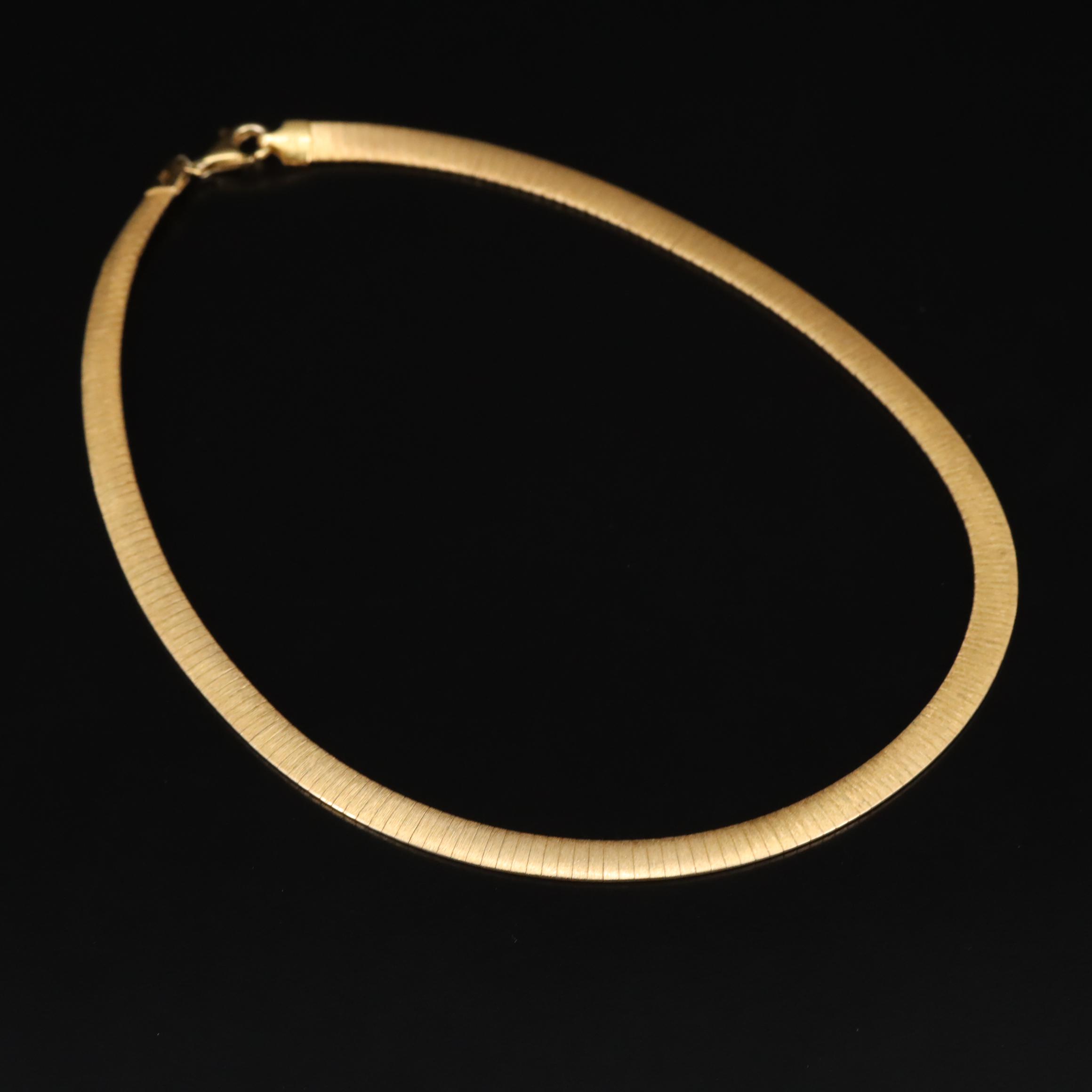 Italian Veronese Sterling Reversible Omega Chain Necklace | EBTH