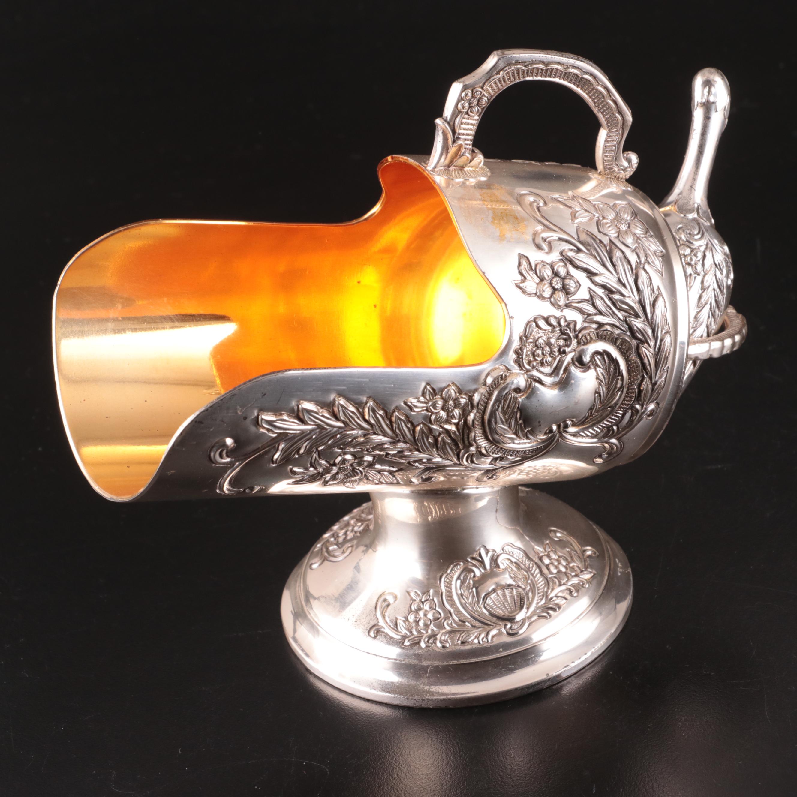 Gerity "Georgian" Silver Plate Punch Bowl Ladle and F.B. Rogers Sugar ...