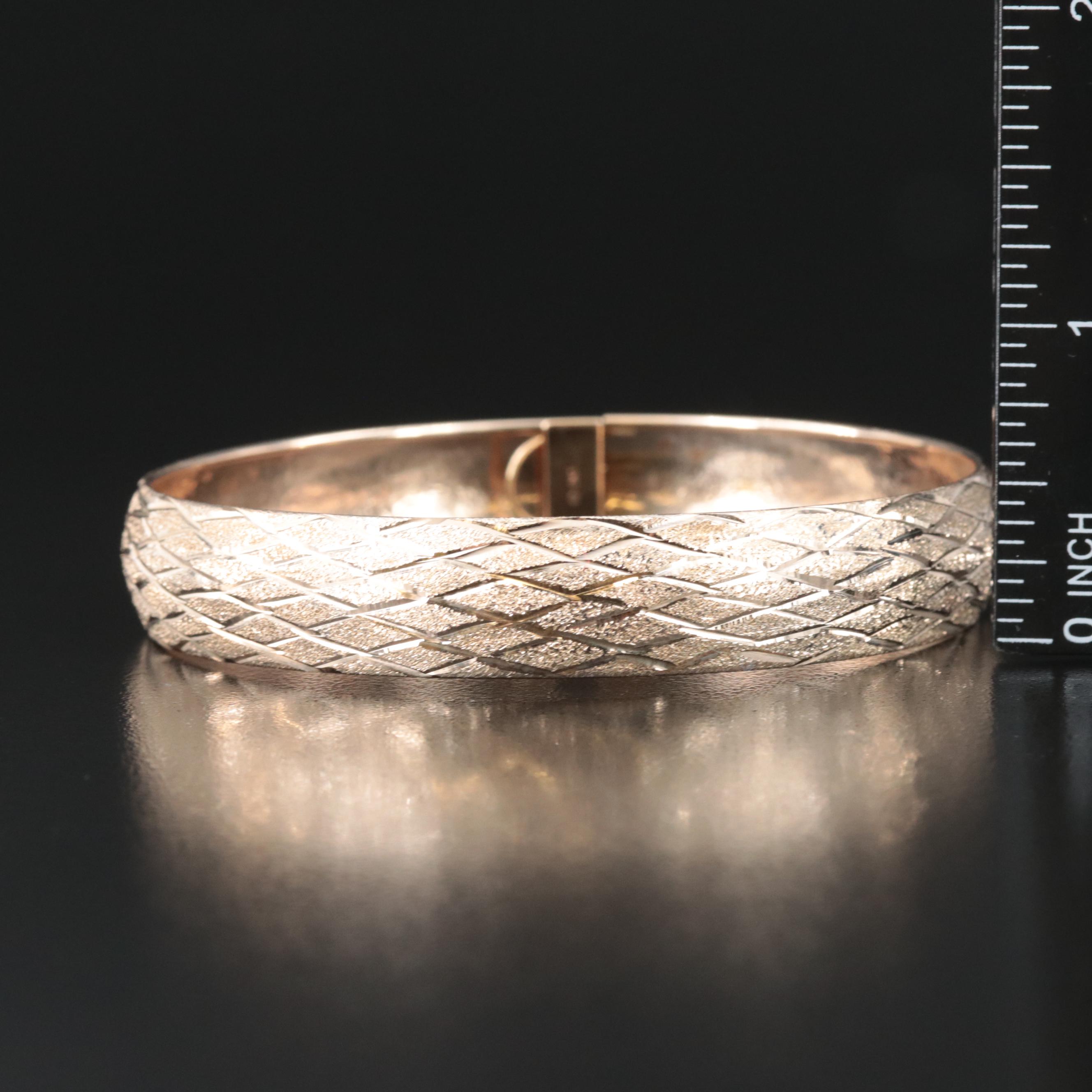 10K Crosshatch Bracelet with Sand Blasted Finish | Everything But The House