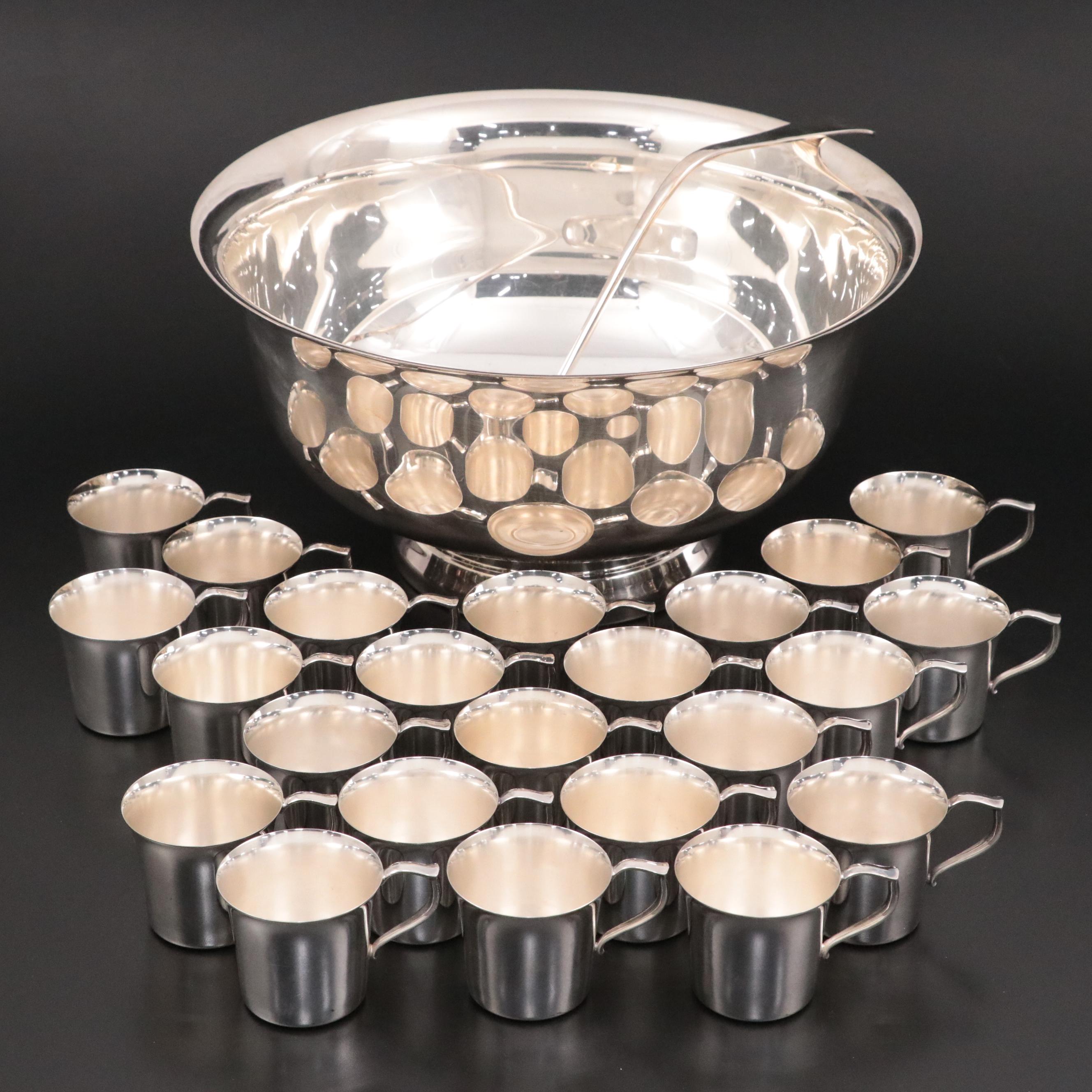 Wallace Silver Plate Hollowware Punch Set, Mid to Late 20th C. | EBTH