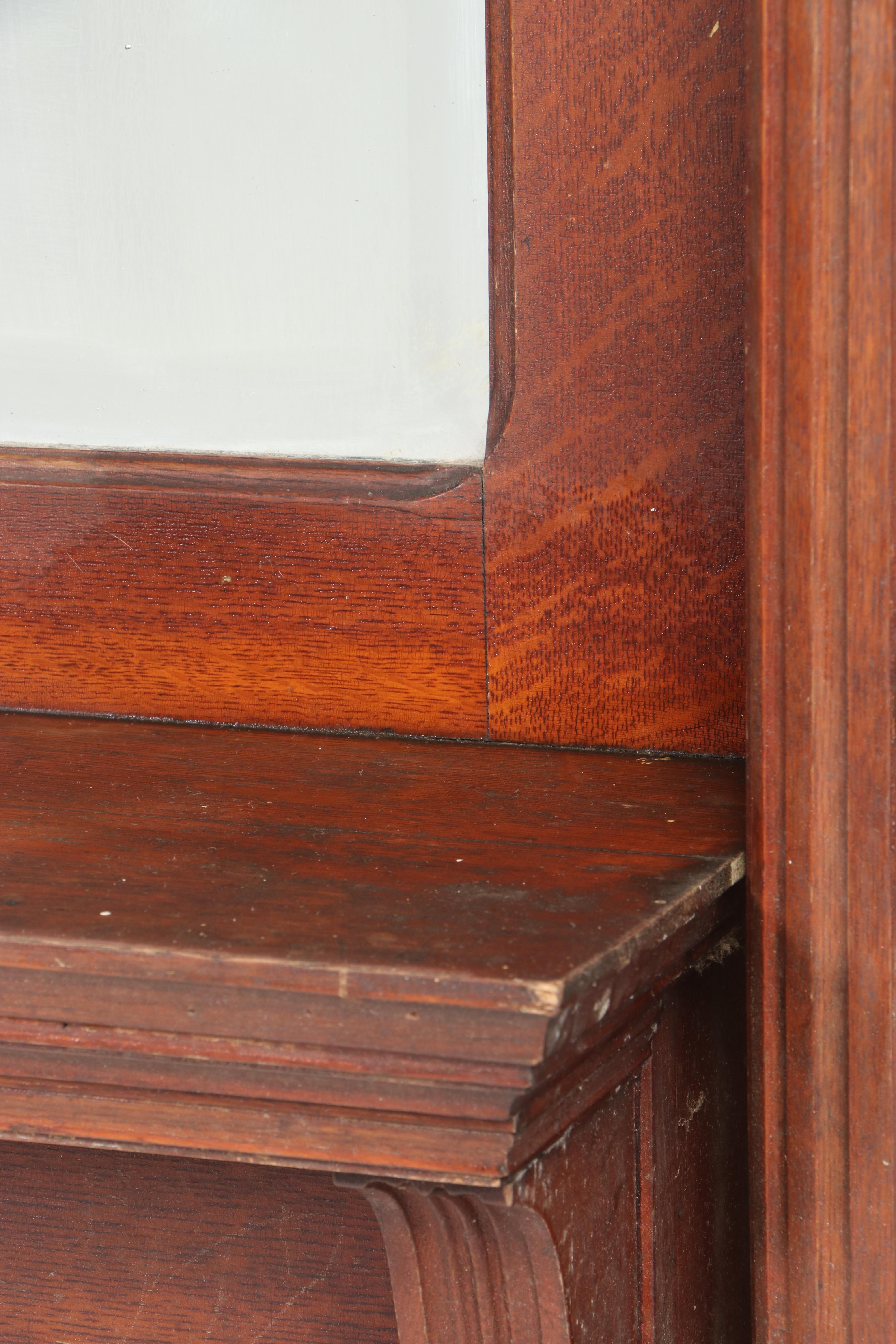 Neoclassical Style Oak and Mirrored Glass Fireplace Surround with ...