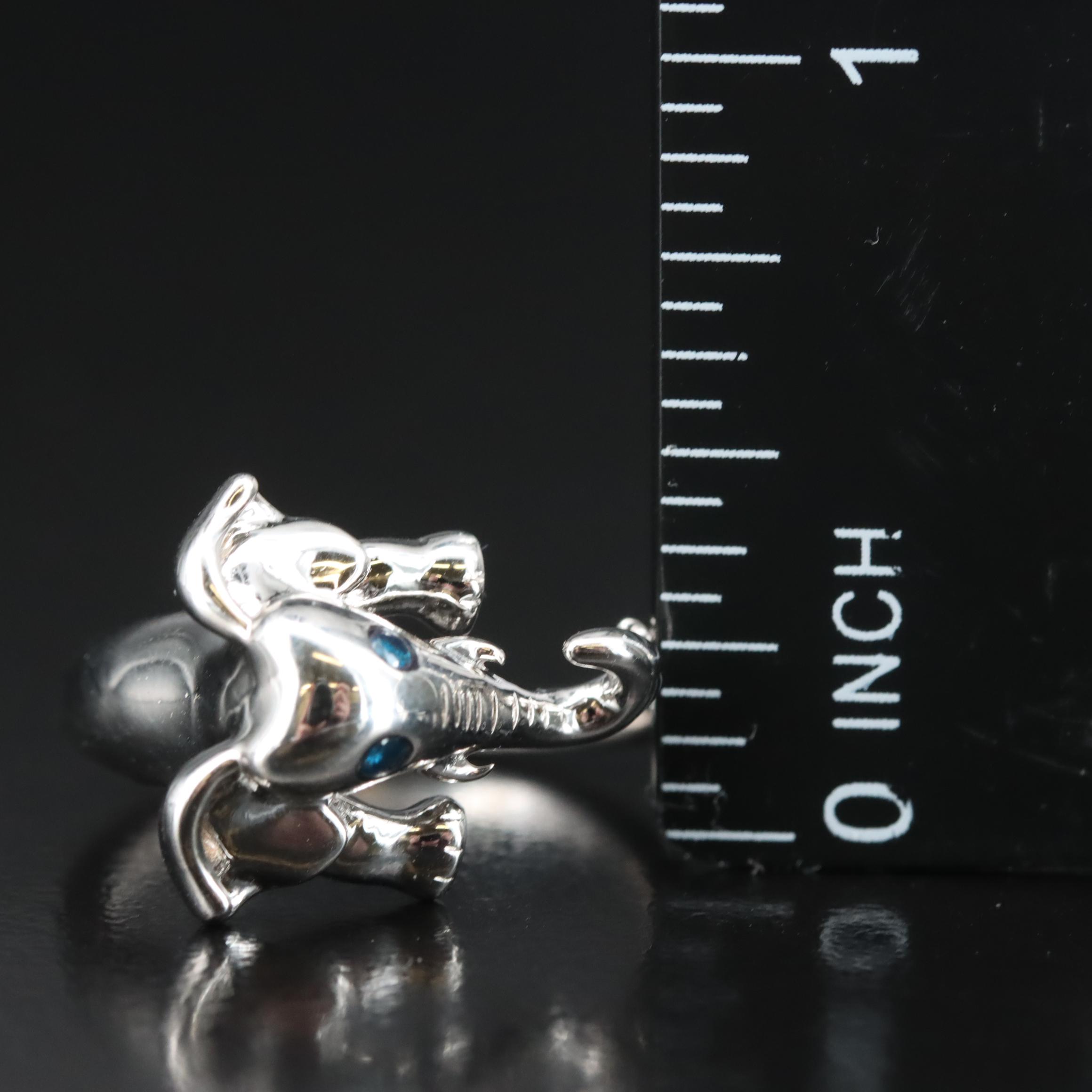 Sterling Diamond Elephant Wrap Ring | EBTH