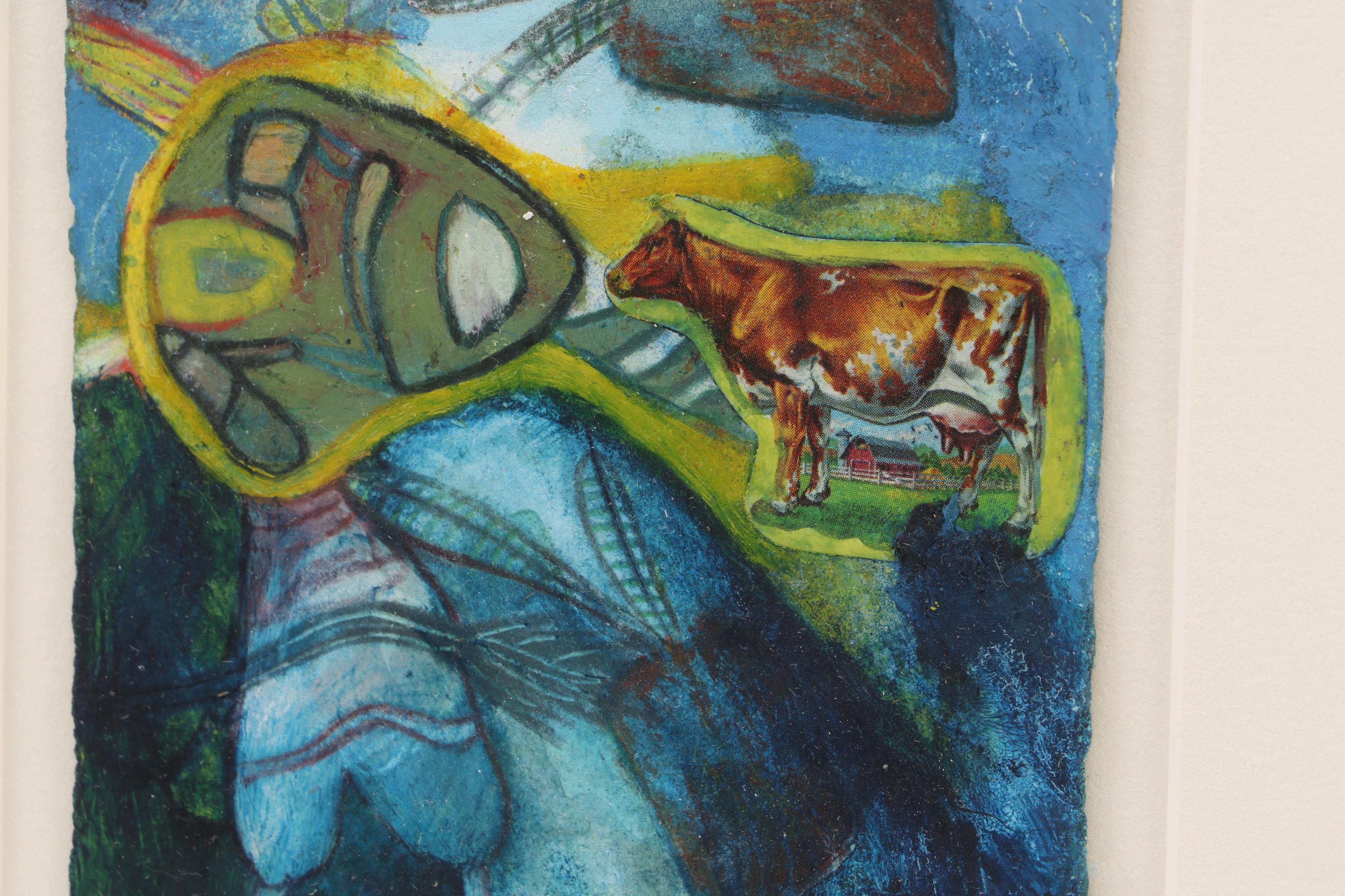 Expressionist Mixed Media Collage "Farm Animals," 1998 | EBTH