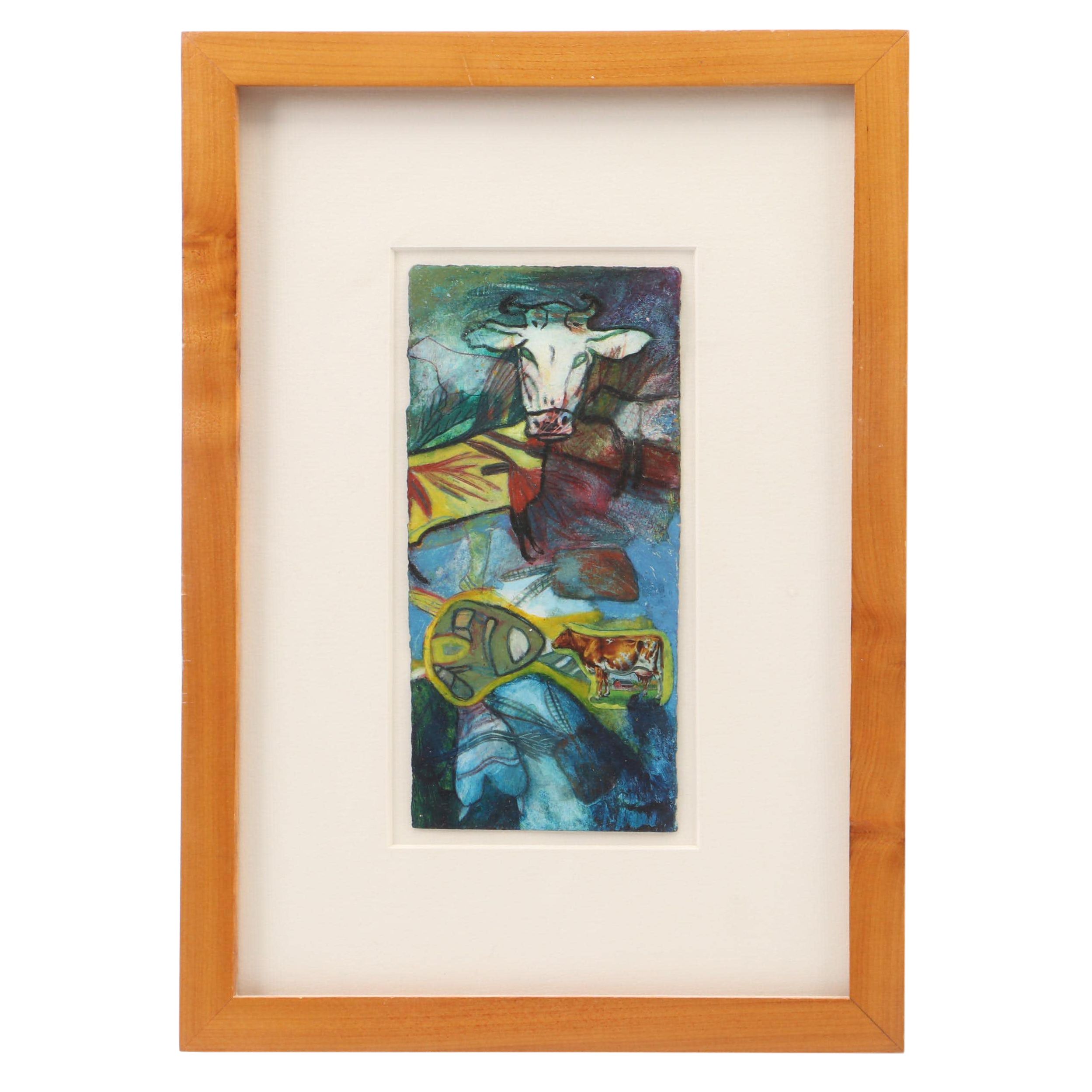 Expressionist Mixed Media Collage "Farm Animals," 1998 | EBTH