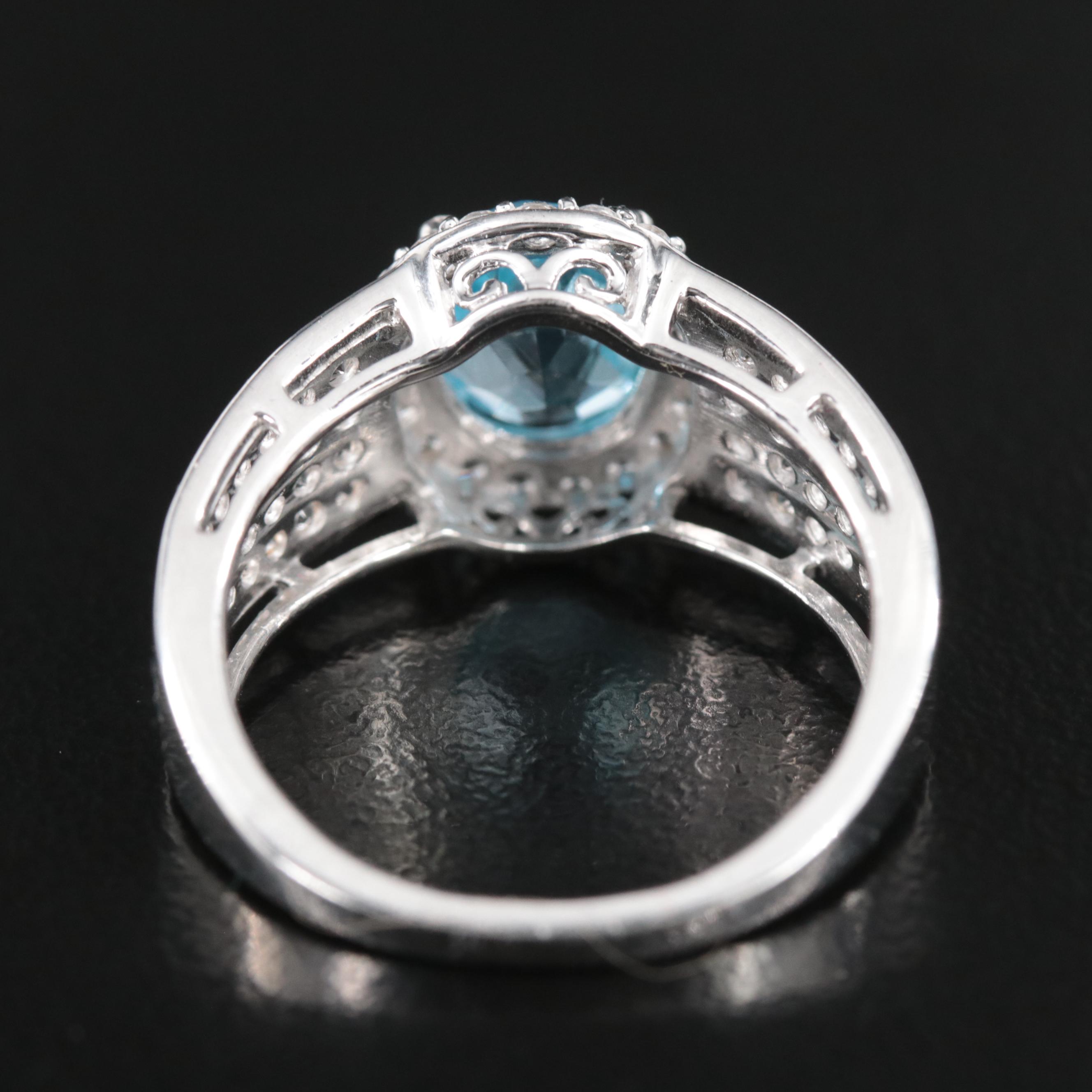 Sterling Topaz and Sapphire Ring | EBTH