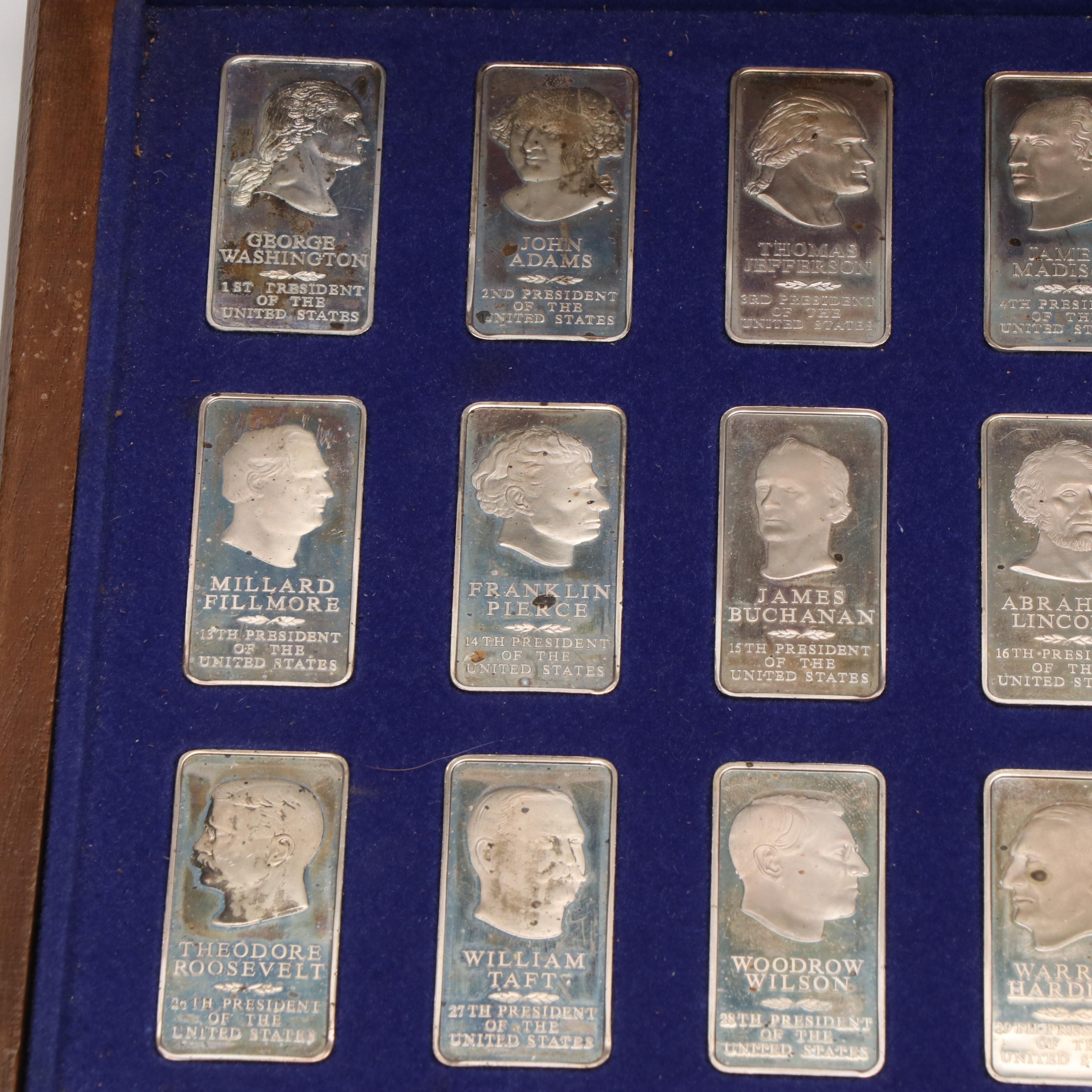 Collection of Thirty-Eight .925 Silver Bars With U.S. Presidents | EBTH
