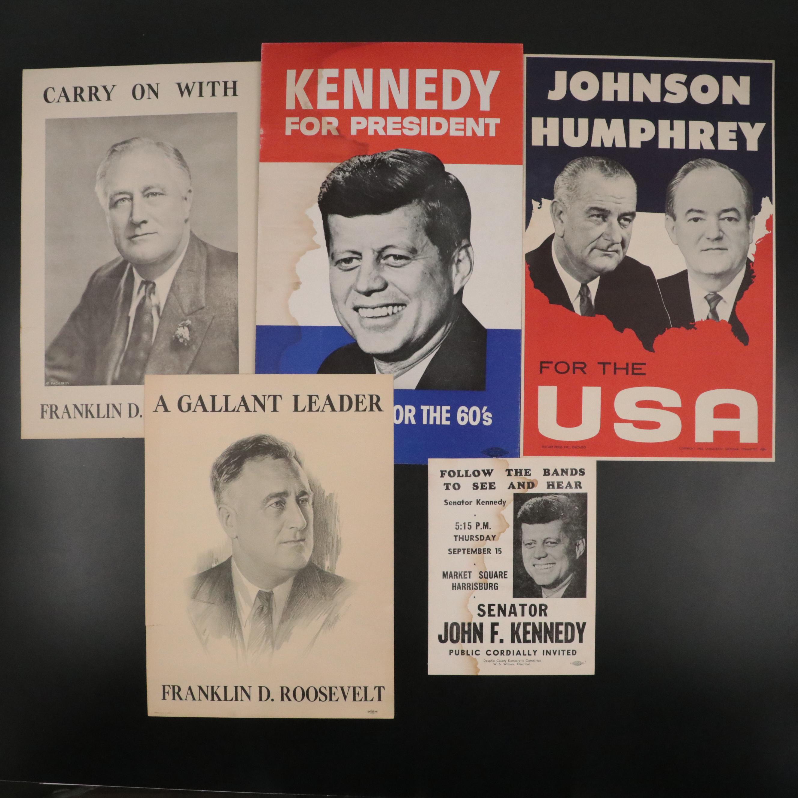Original FDR, John Kennedy and Lyndon Johnson Posters | EBTH