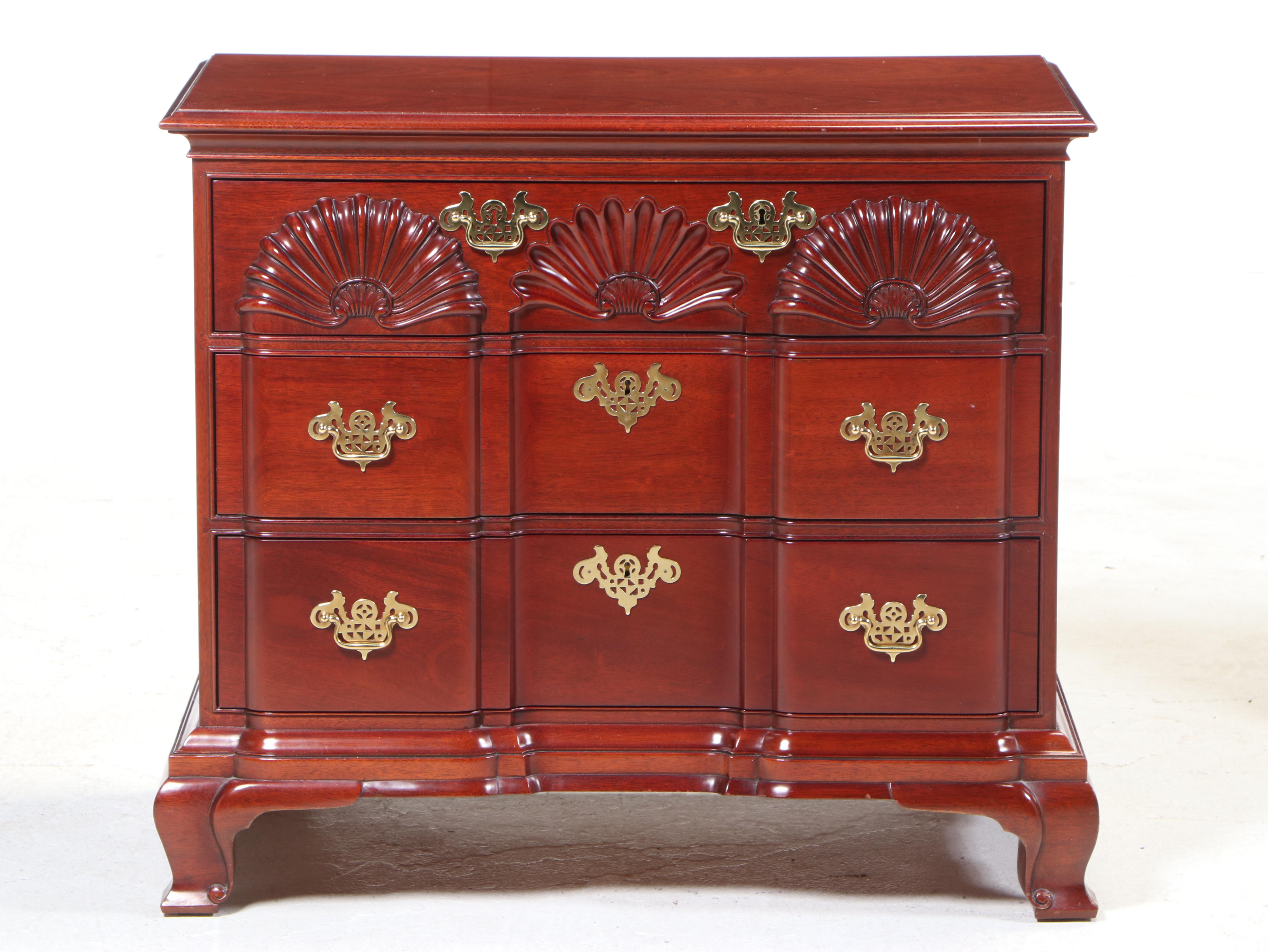 Kindel "Legacy" Chippendale Style Mahogany Three-Drawer Block-Front ...