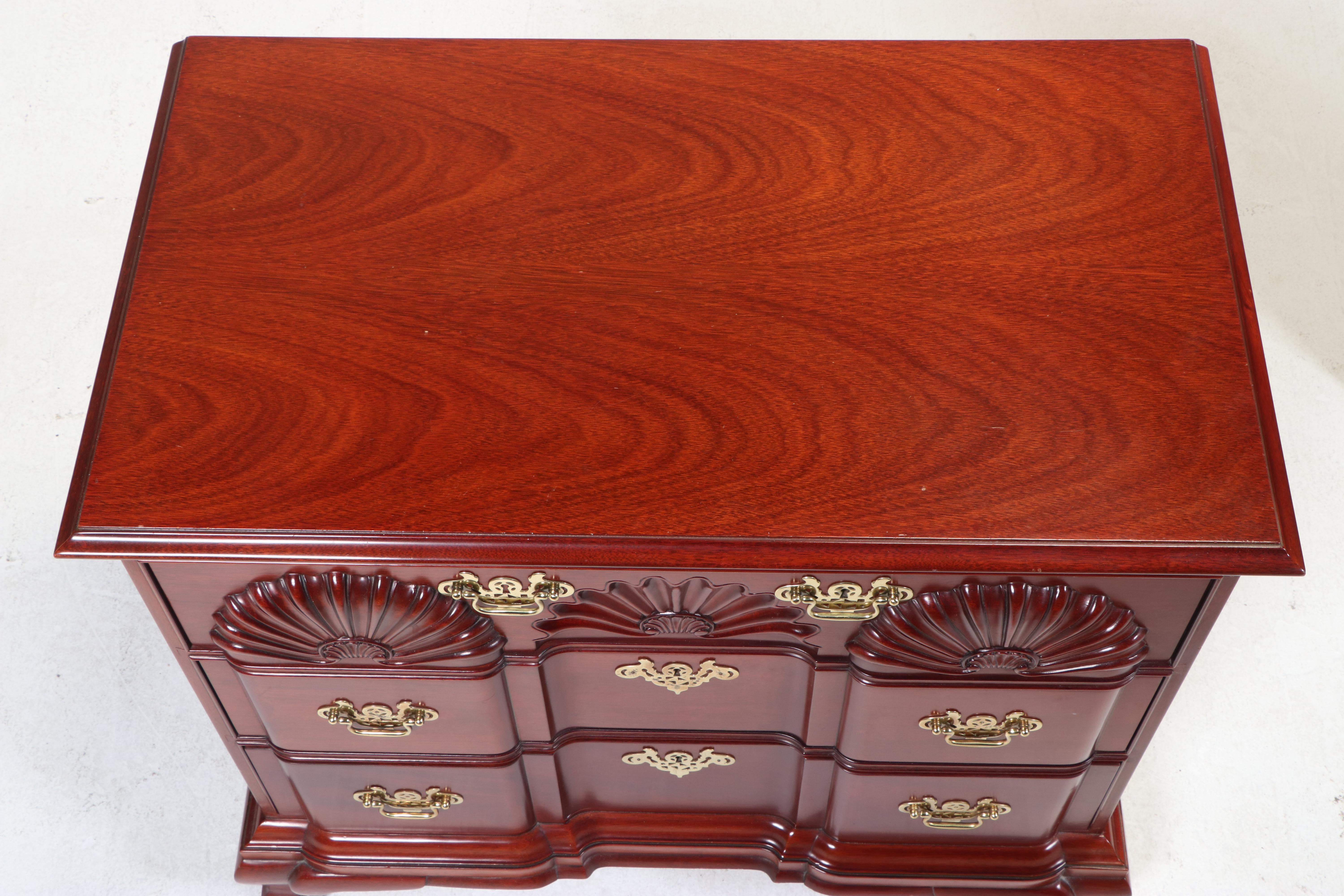 Kindel "Legacy" Chippendale Style Mahogany Three-Drawer Block-Front ...