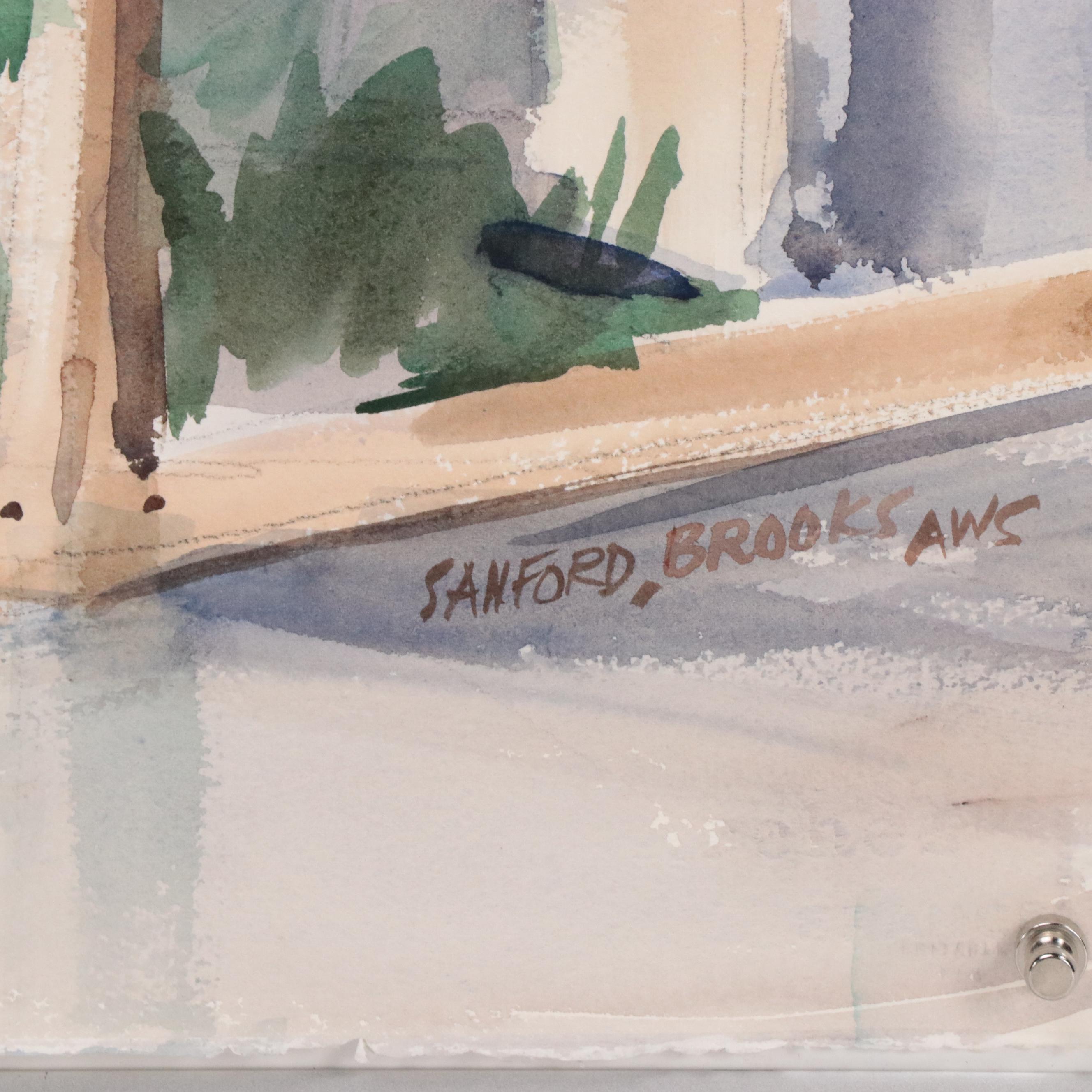 Sanford Brooks Watercolor Paintings of Nautical and Streetscape Scenes ...