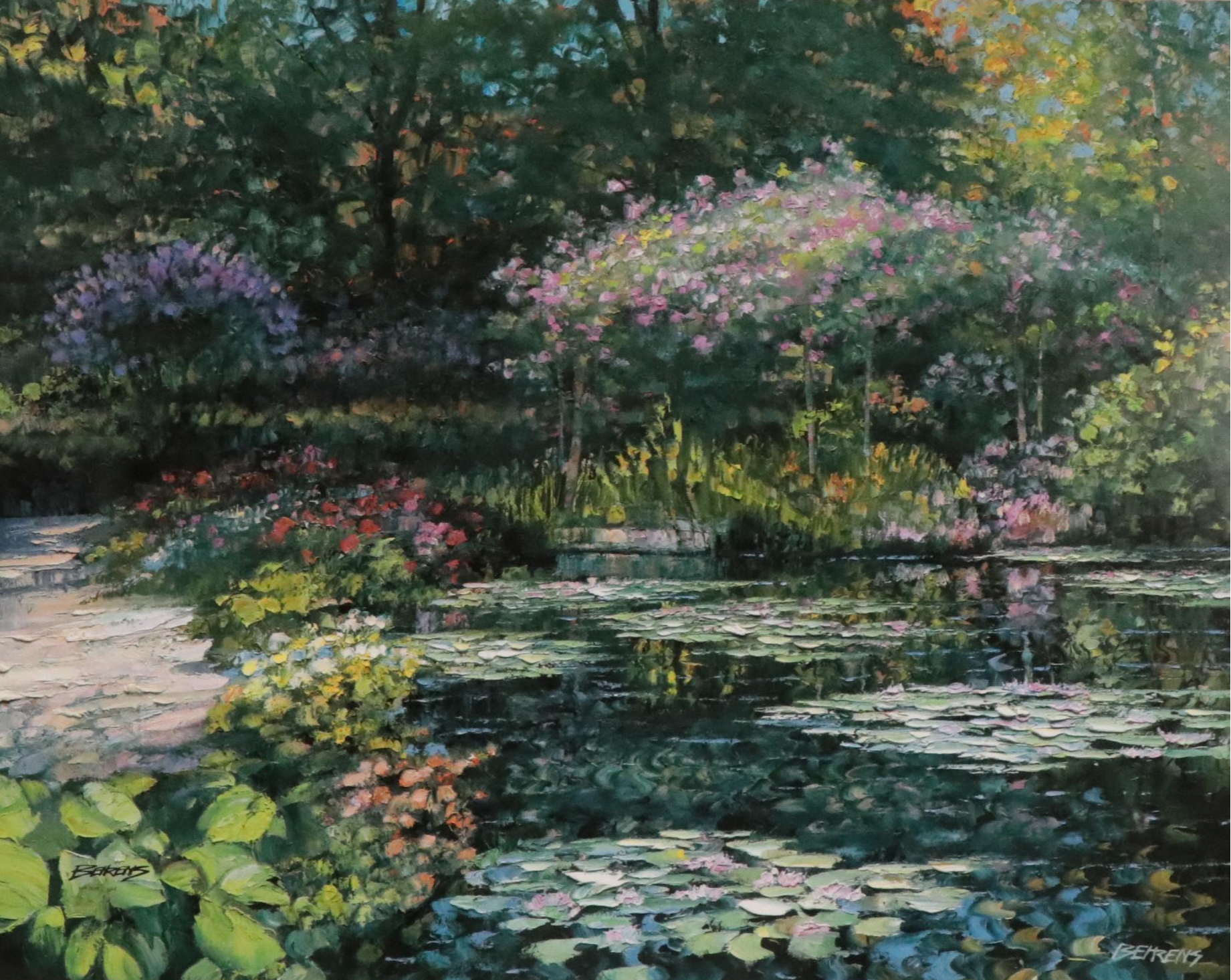 Howard Behrens Offset Lithograph "Giverny Lily Pond," Late 20th Century ...